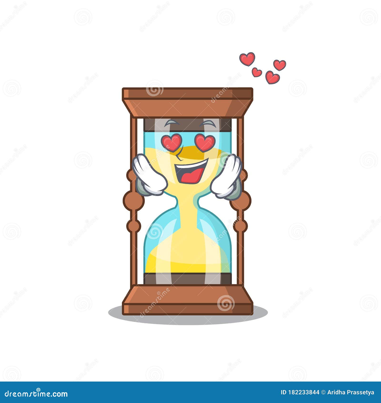 Cute Chronometer Cartoon Character Has a Falling in Love Face Stock ...