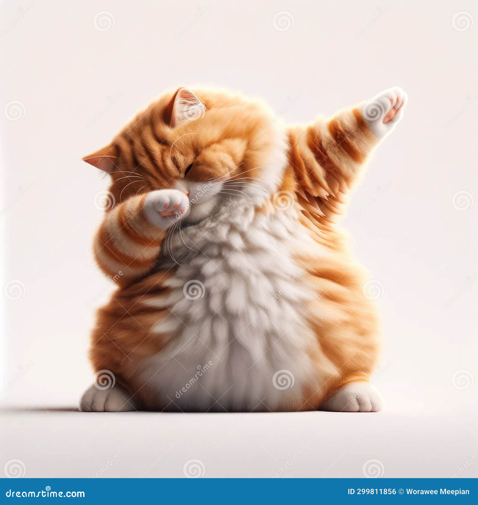 Cute Chubby Cat Dab Dance, Generative AI Stock Photo - Image of young ...