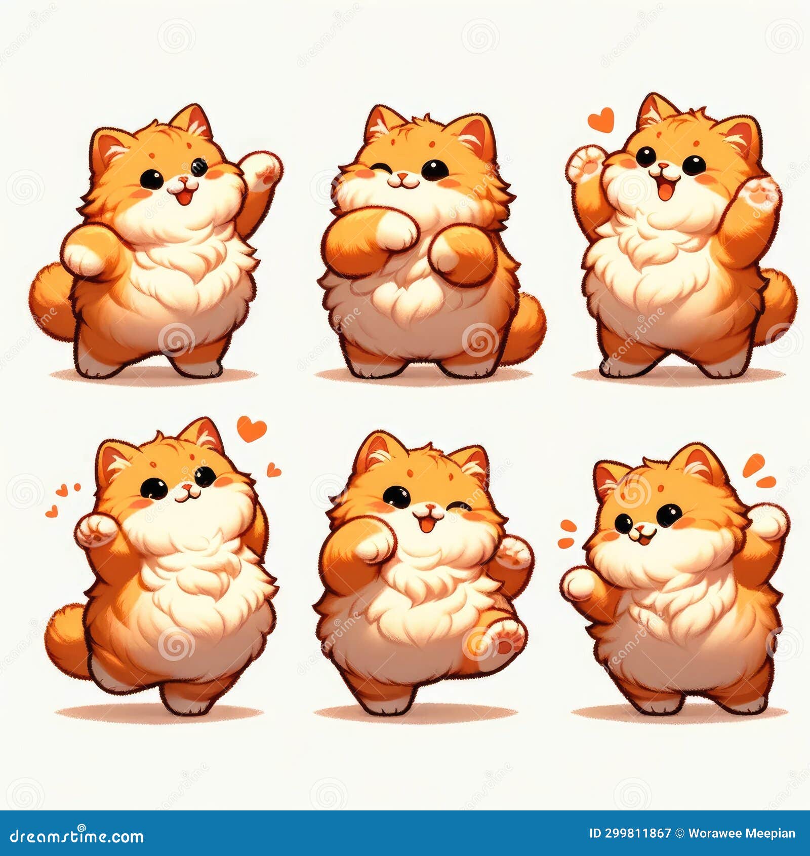 Cute Chubby Cat Dab Dance, Generative AI Stock Image - Image of ...
