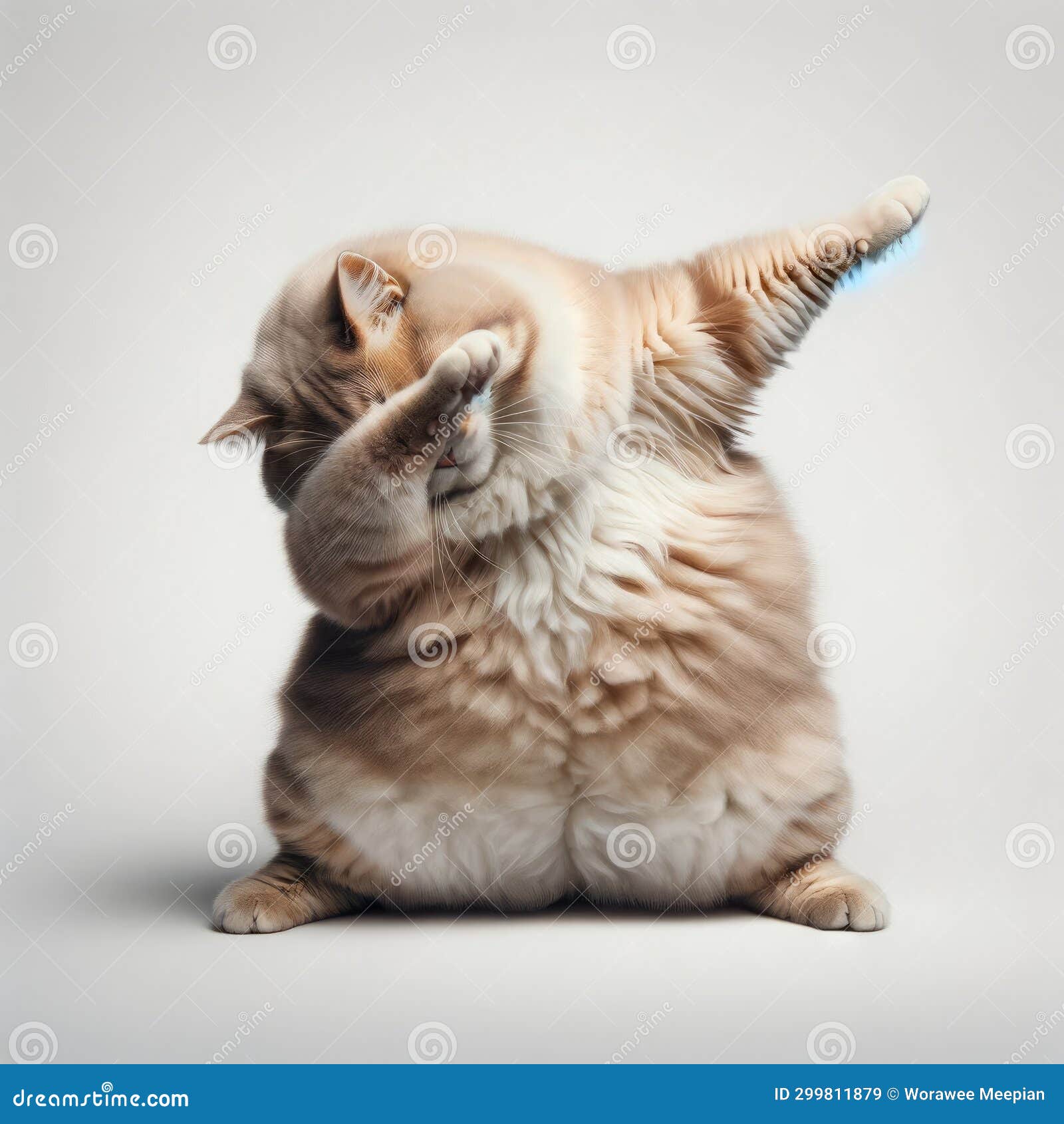 Cute Chubby Cat Dab Dance, Generative AI Stock Image - Image of purebred, british: 299811879