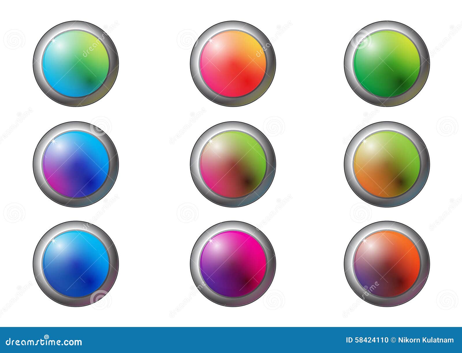 Cute circle button stock vector. Illustration of icon - 58424110