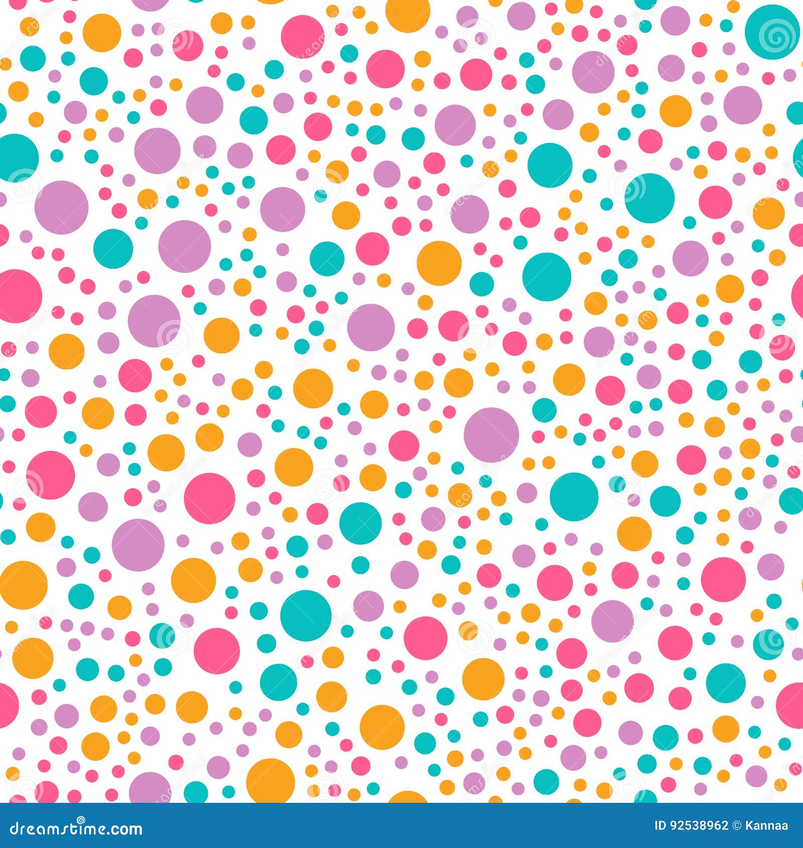 Cute Circle Seamless Pattern on White Background Stock Vector ...