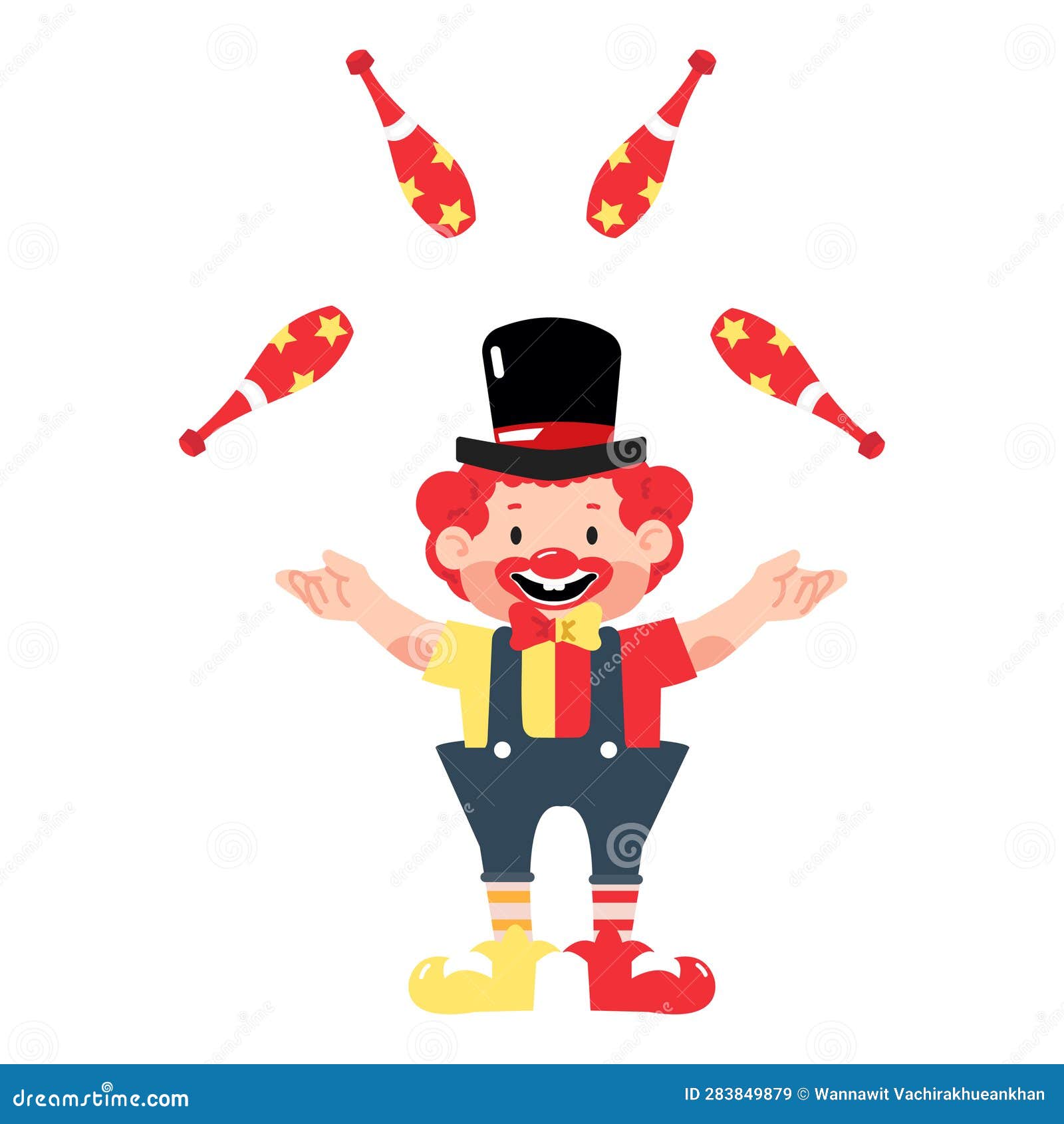 Juggler Performs A Circus Trick. Artist Throws Up Maces. Circus ...