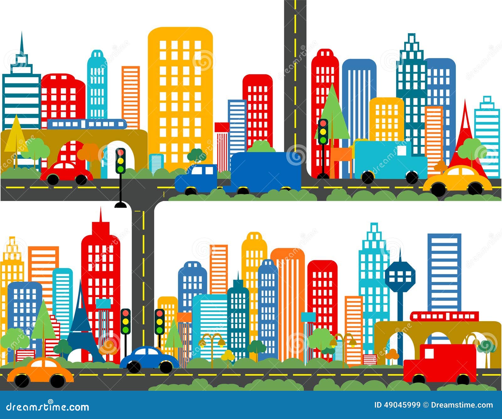 Cute City map stock illustration. Illustration of city - 49045999