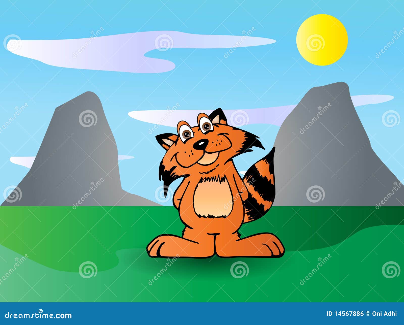 Cute civet cat stock illustration. Illustration of cartoon - 14567886