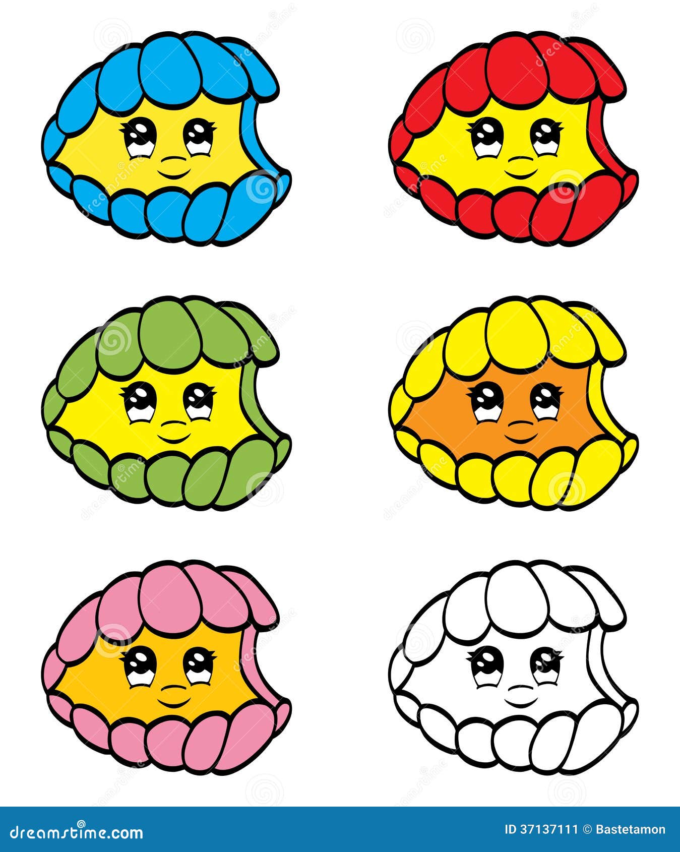 Cute stock vector. Illustration of doodles, cockleshell - 37137111