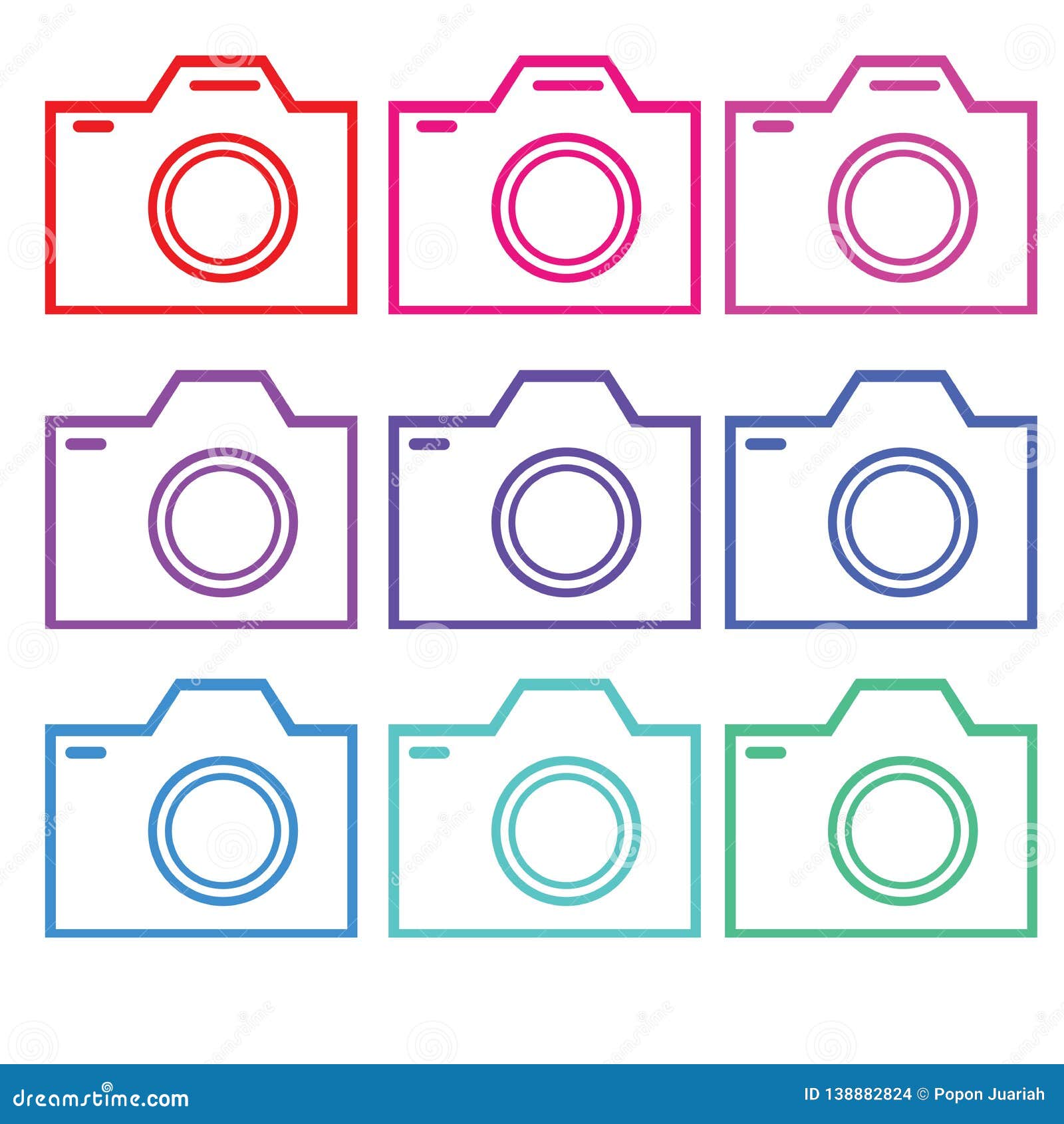 Camera Flat Design Vector Set Stock Illustration - Illustration of ...
