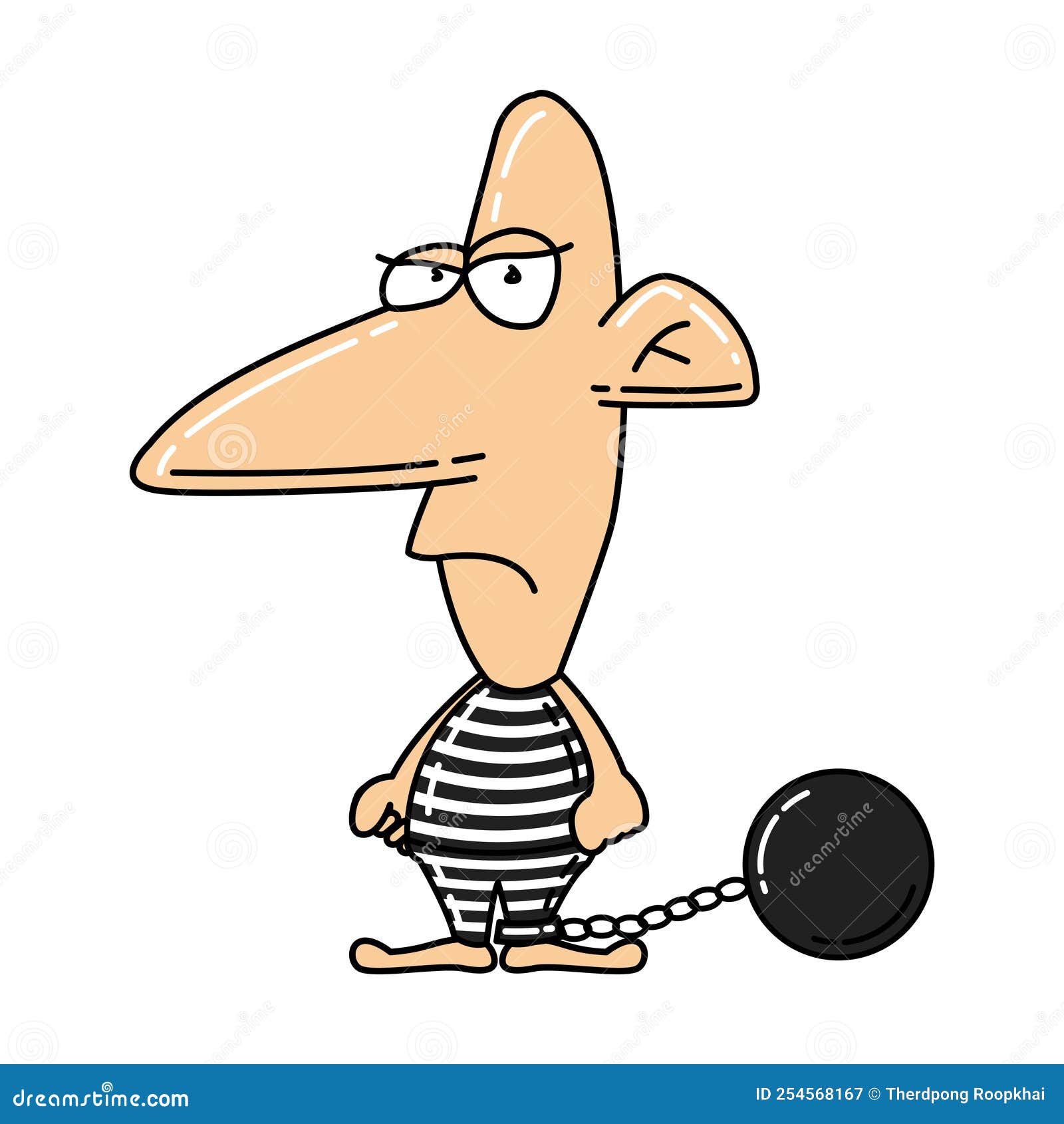 Cute Clipart of Prisoner on Cartoon Version Stock Vector - Illustration ...