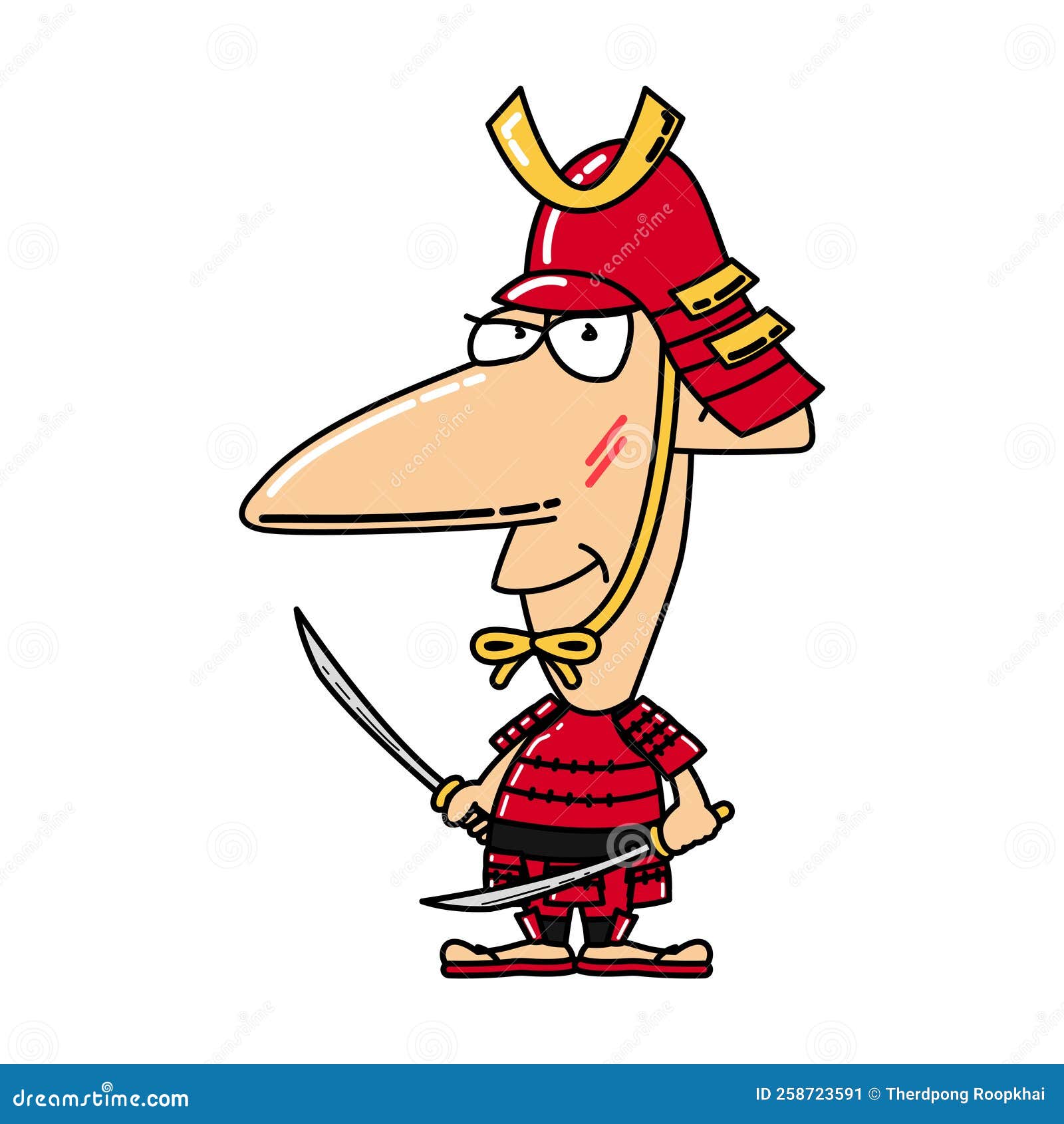 Cute Clipart of Samurai on Cartoon Version Stock Vector - Illustration ...