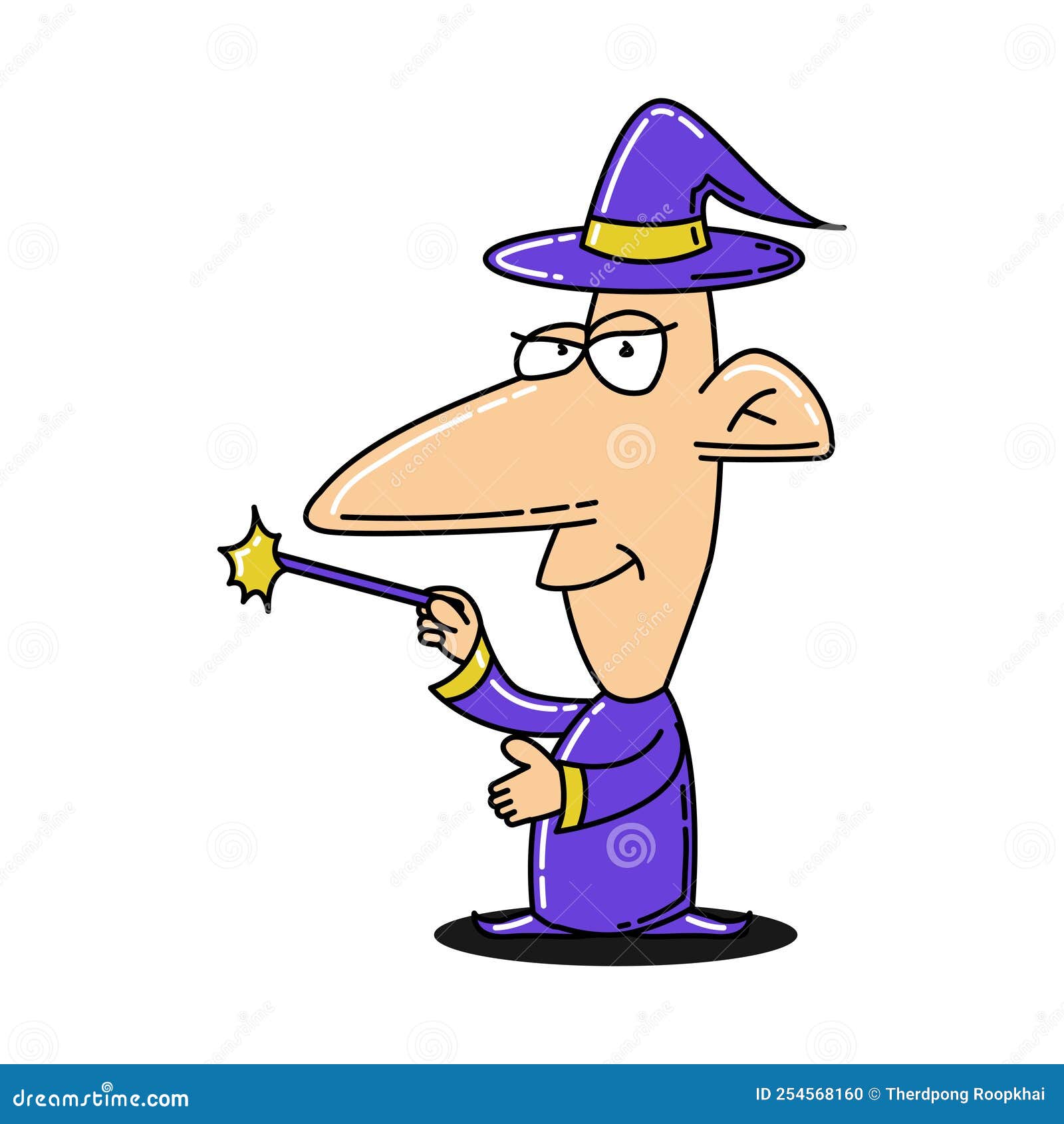 Cute Clipart of Wizard on Cartoon Version Stock Vector - Illustration ...