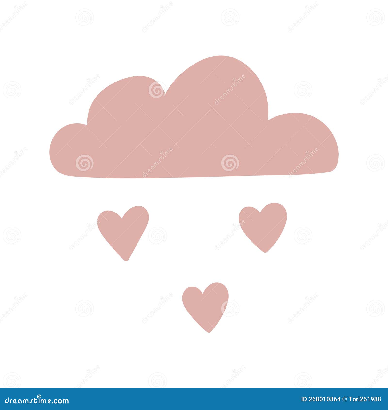 Cute Cloud in Boho Style. Hand Drawn Boho Cloud. Stock Vector ...