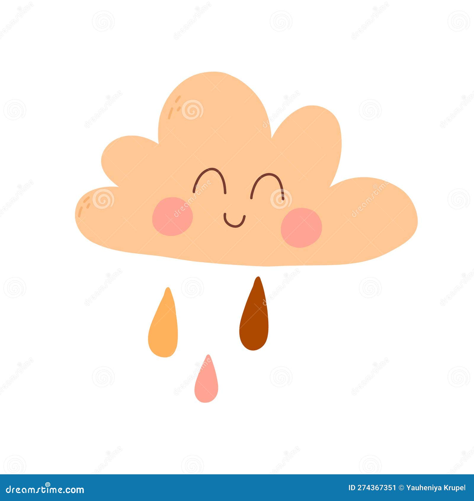 Cute Cloud in Boho Style. Vector Illustration. Flat Style Stock Vector ...
