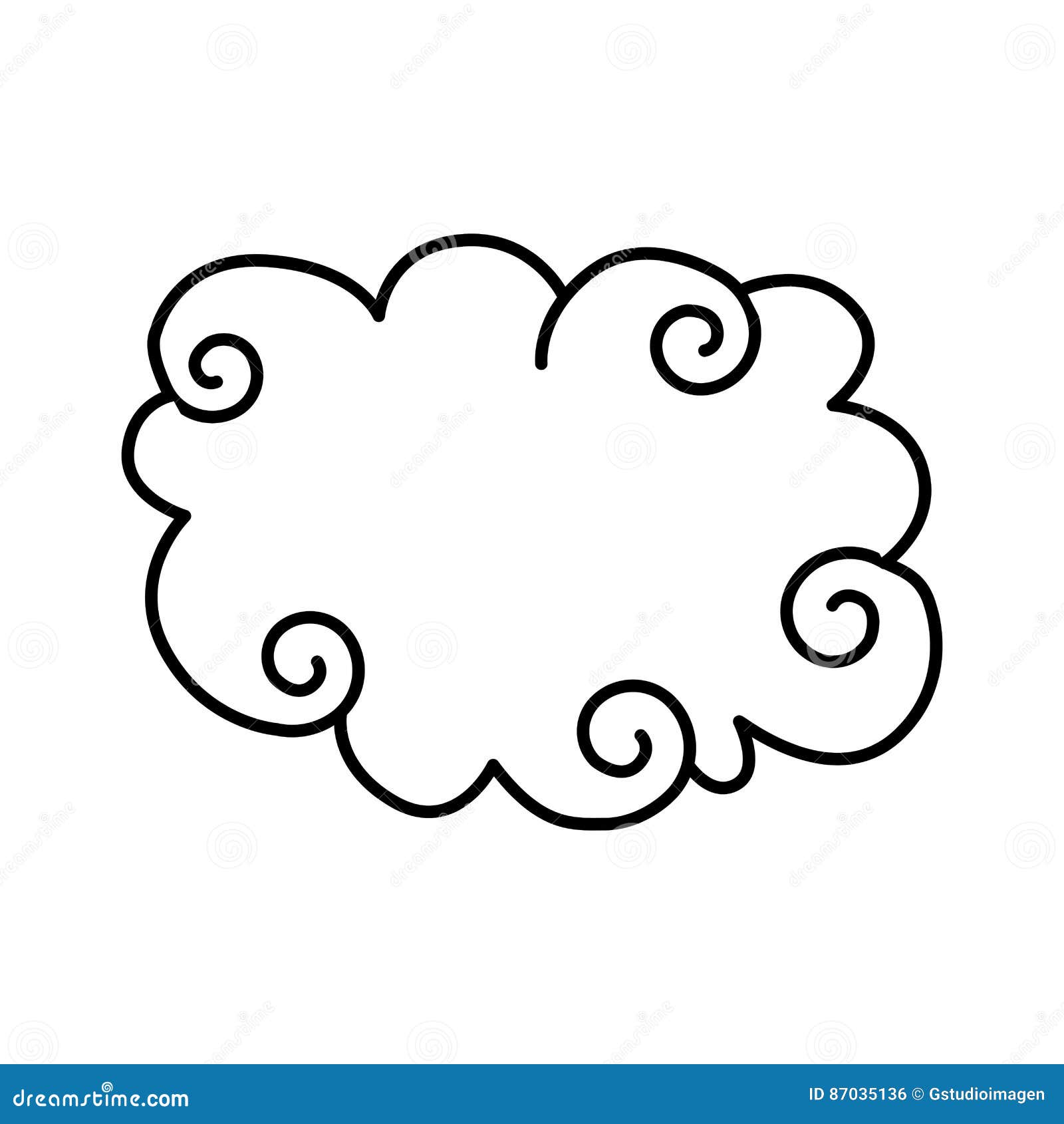Cute cloud drawing icon stock vector. Illustration of symbol - 87035136