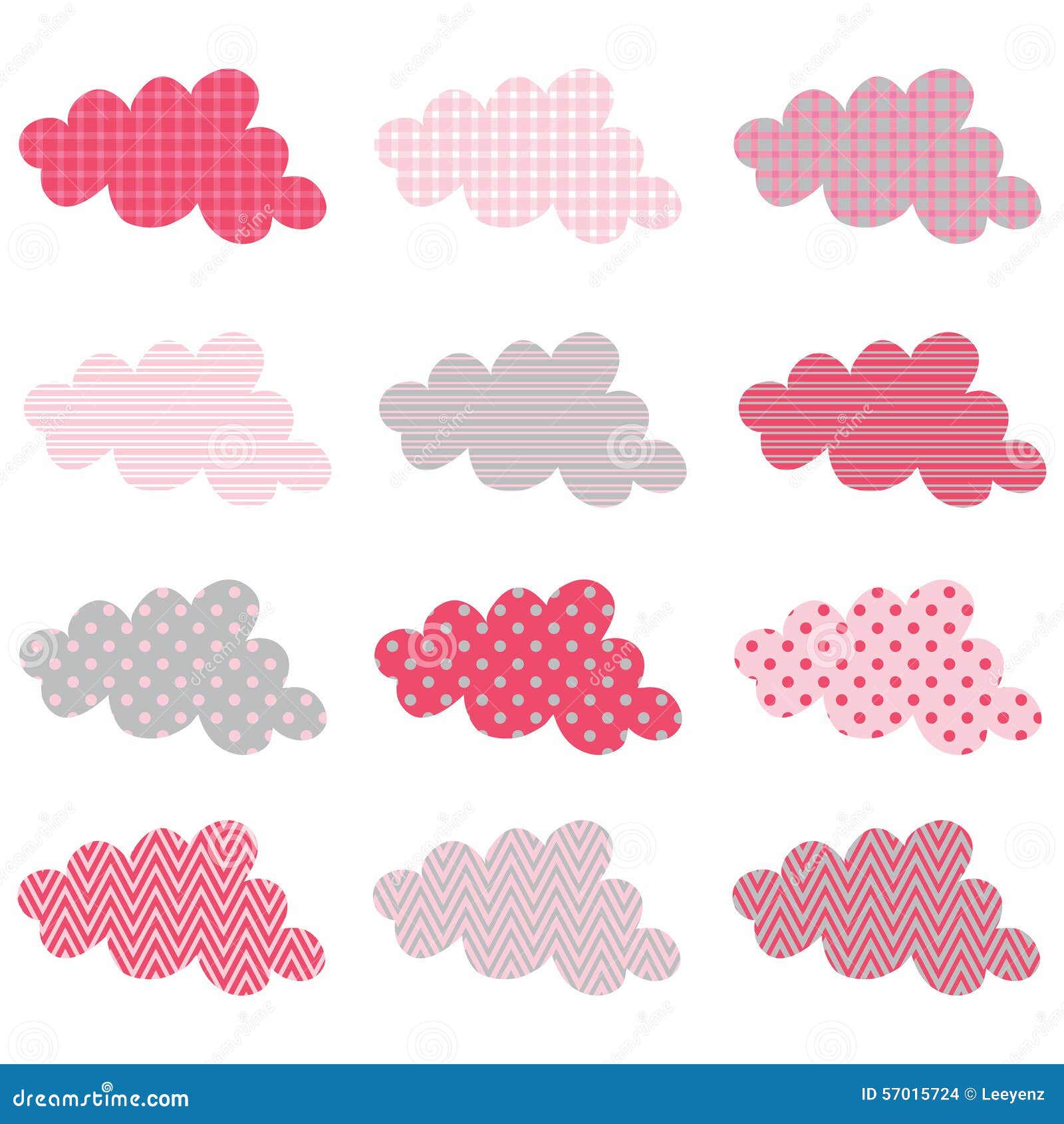 Cute Cloud Pattern Design Set Stock Vector - Illustration of card, clip ...