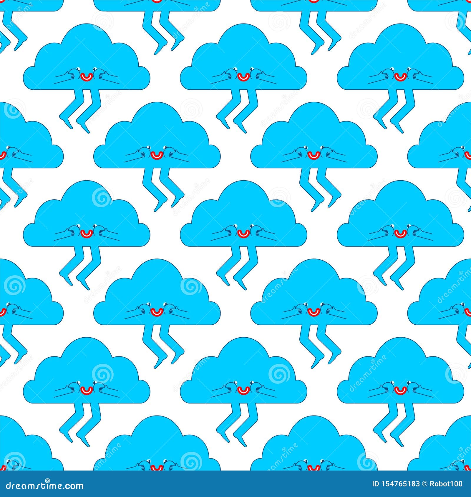 Cute Cloud Pattern Seamless Cartoon. Cloudy Background Stock Vector ...