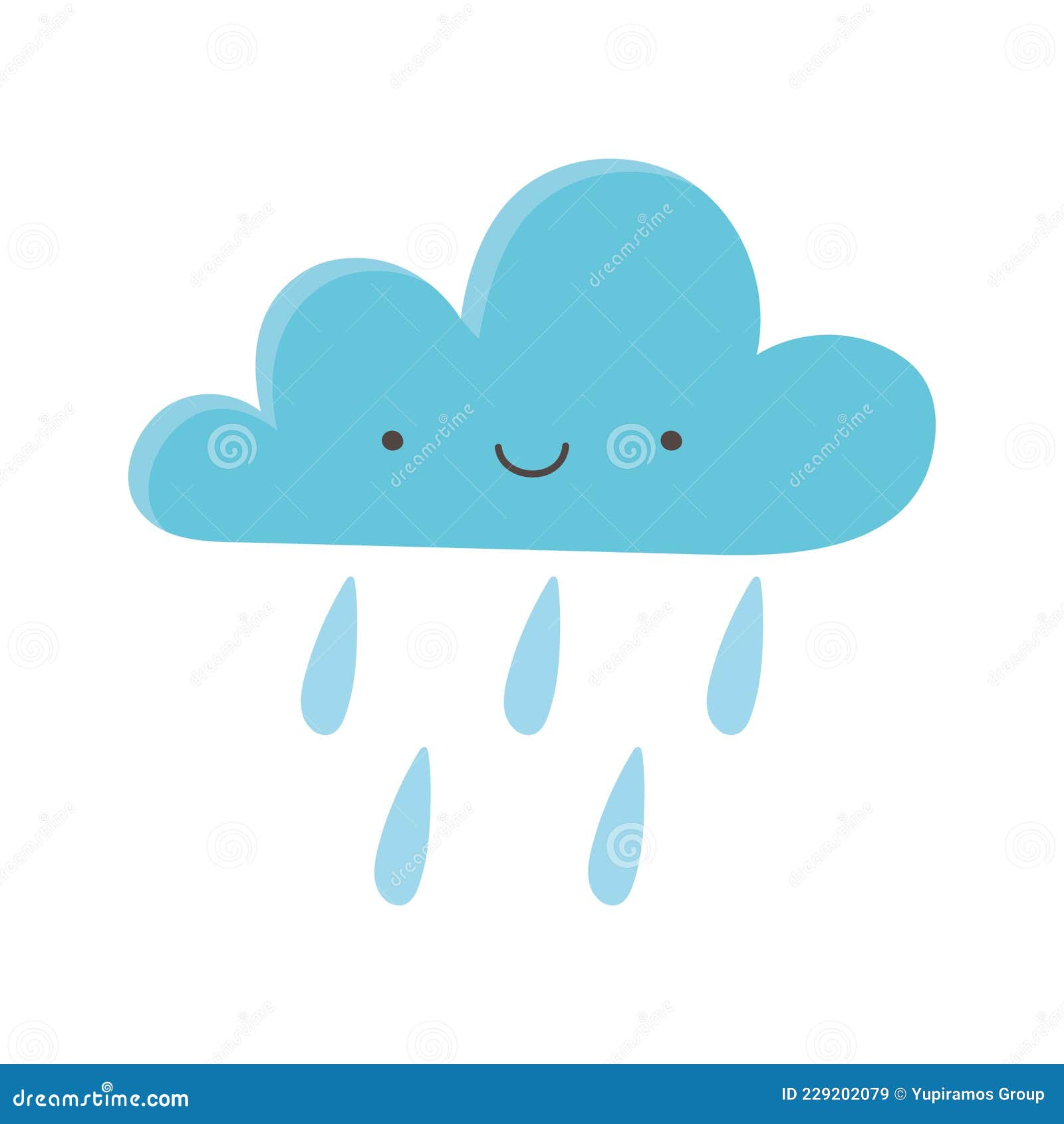 Cute cloud rain stock vector. Illustration of rain, isolated - 229202079