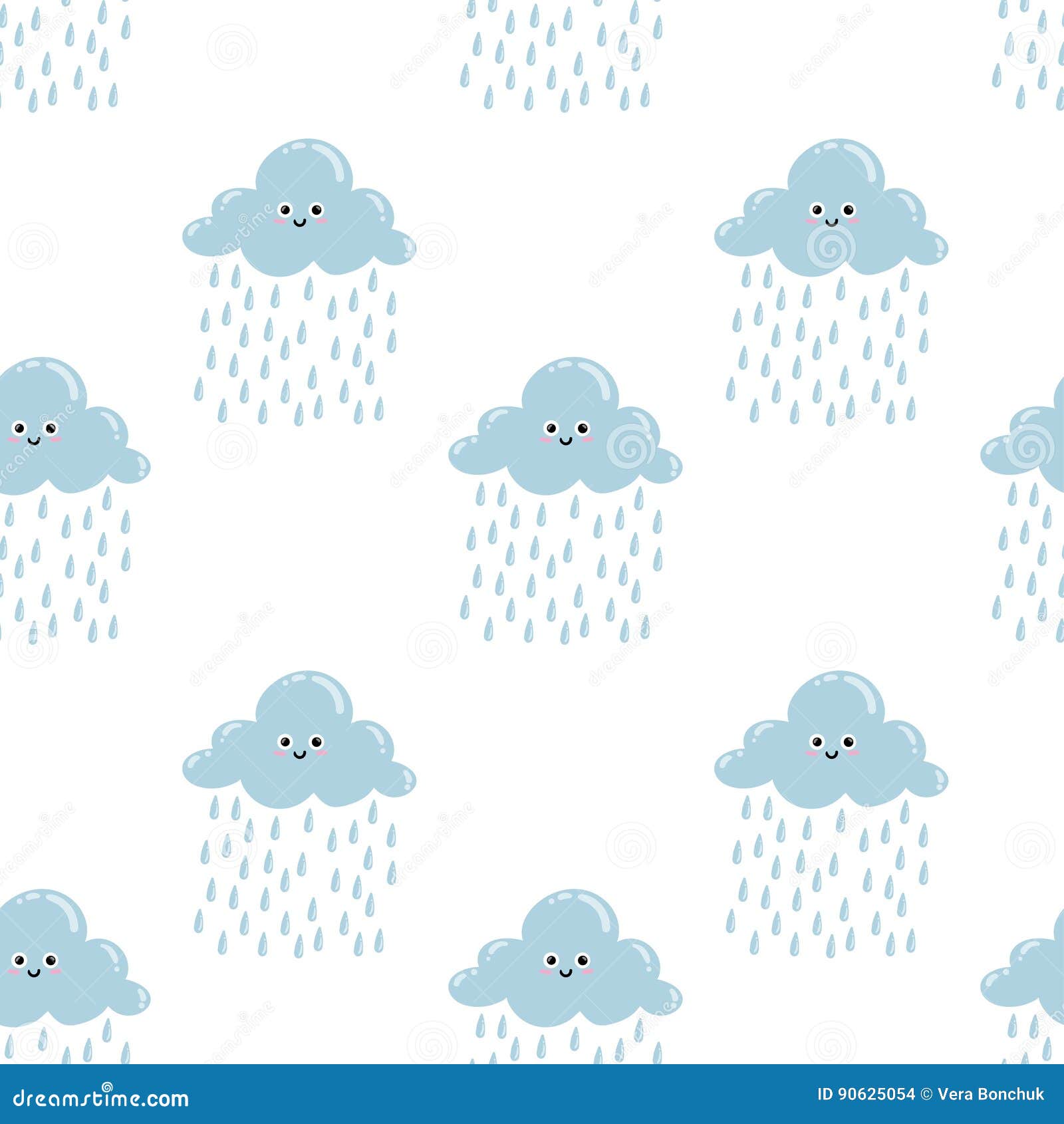 Cute Cloud Seamless Pattern. Stock Vector - Illustration of isolated ...