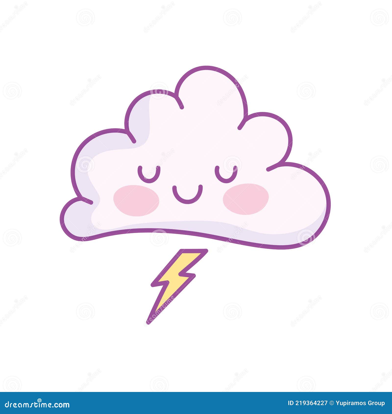 Cute cloud storm stock vector. Illustration of water - 219364227
