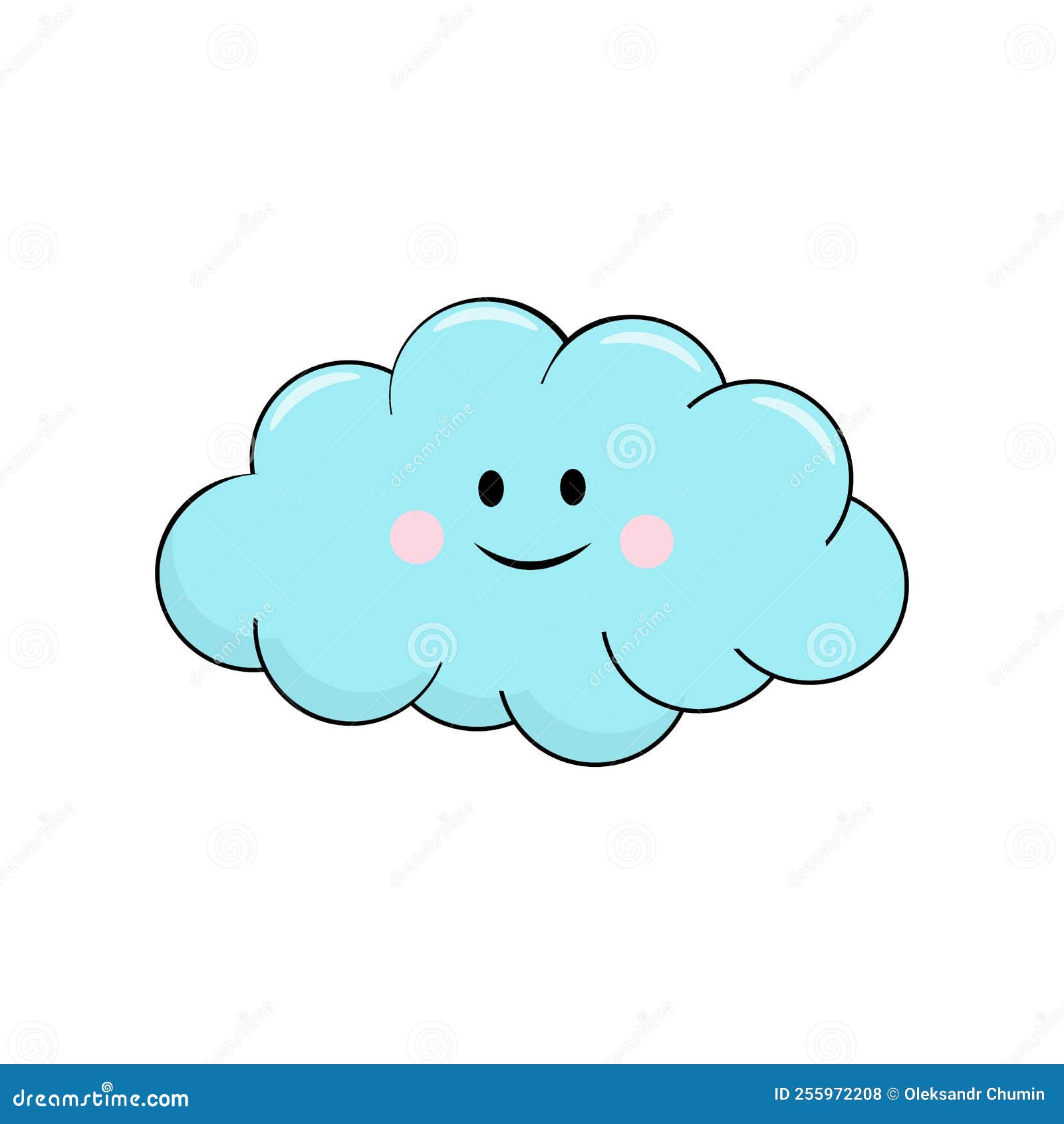 Cute cloud vector stock vector. Illustration of blue - 255972208