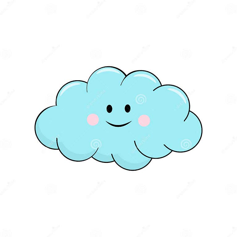 Cute cloud vector stock vector. Illustration of blue - 255972208