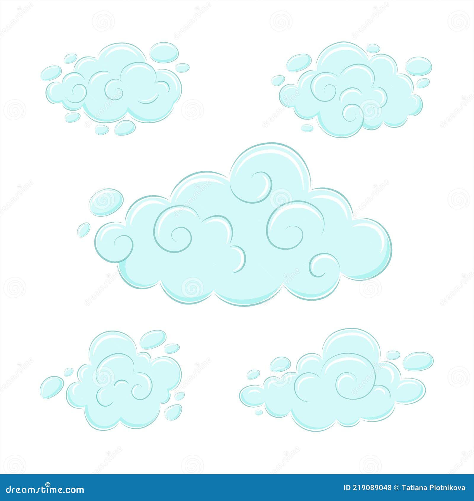 Cute Clouds in Cartoon Style. EPS10 Vector Graphics. Stock Vector ...
