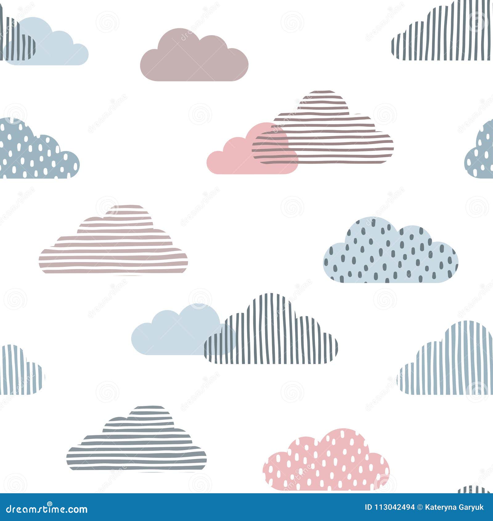 Cute Clouds Seamless Background Stock Vector - Illustration of ...