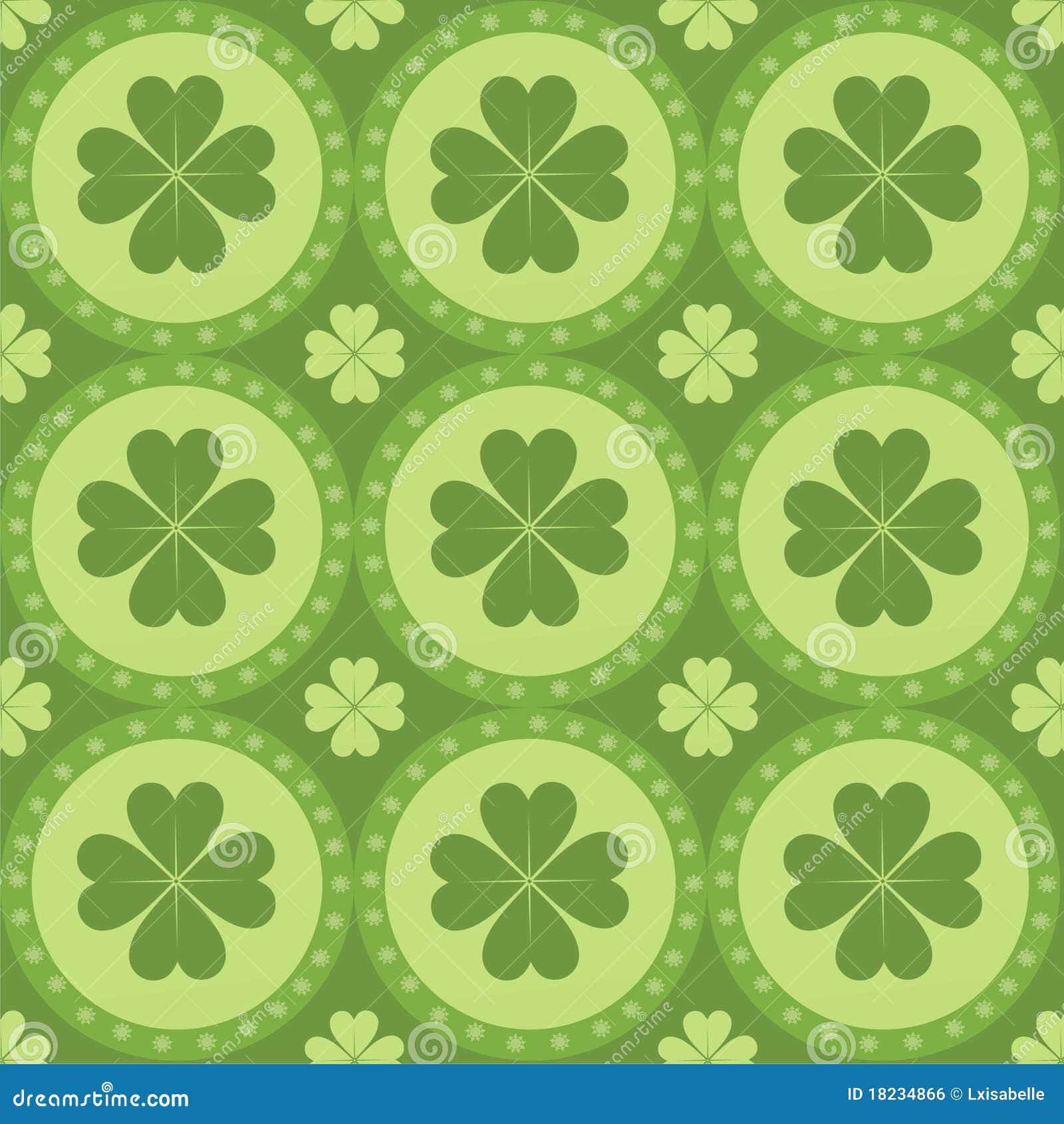 Cute Clover Pattern Vector Illustration | CartoonDealer.com #18234866