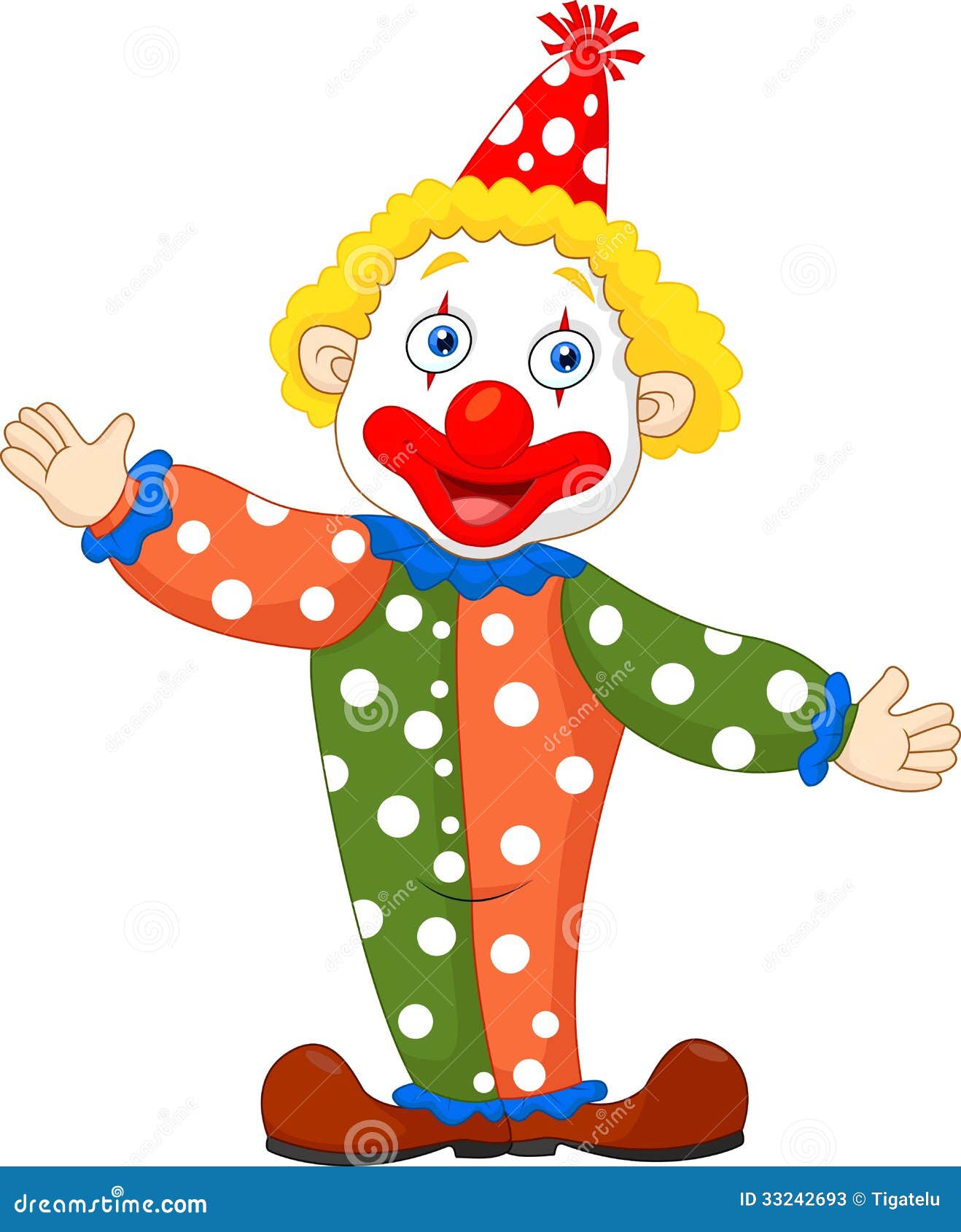 Cute clown cartoon stock vector. Illustration of patches - 33242693