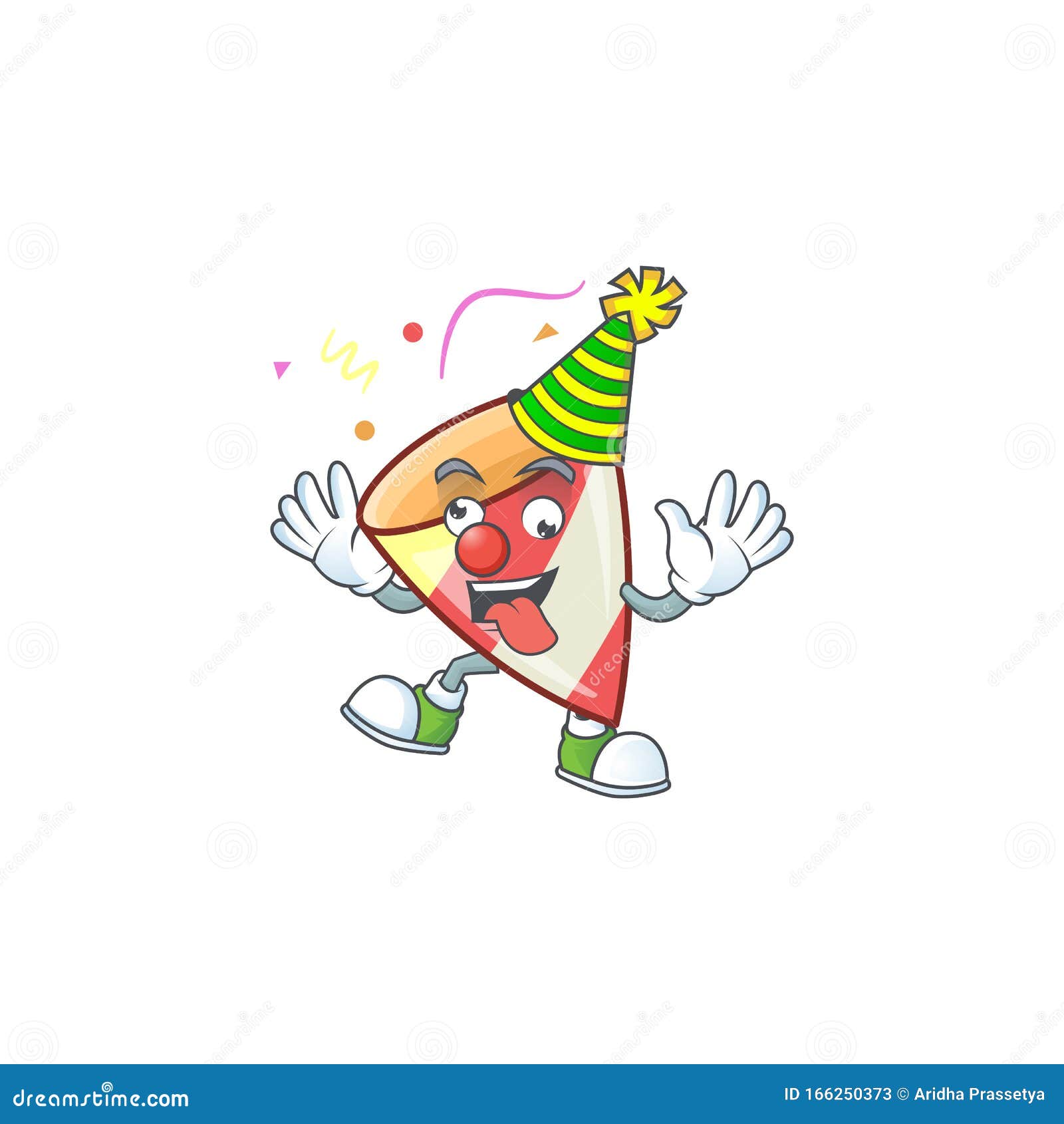 Cute Clown Exploding Confetti Placed on Cartoon Character Style Design ...