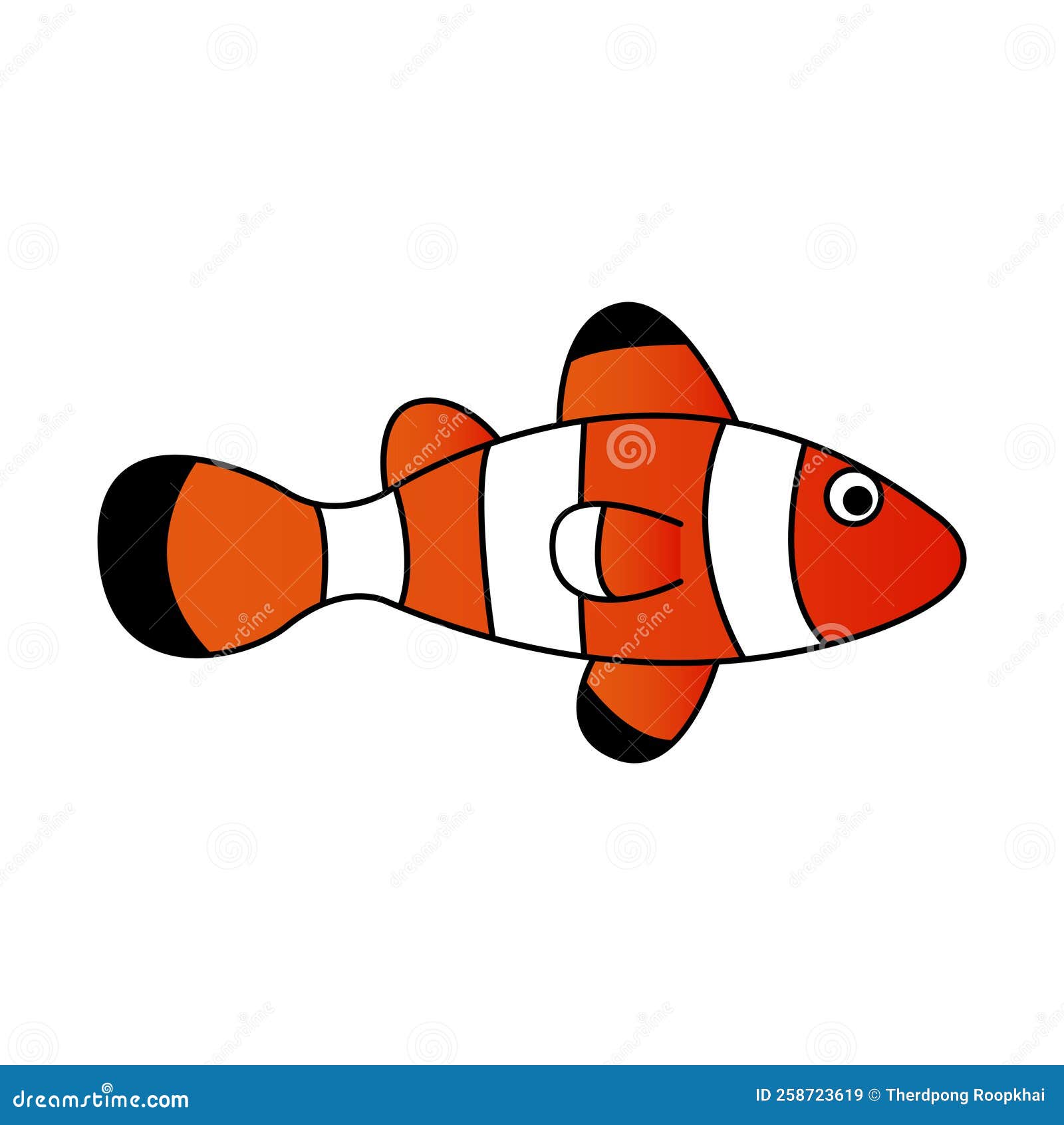 Cute of Clown Fish on Cartoon Version Stock Vector - Illustration of ...