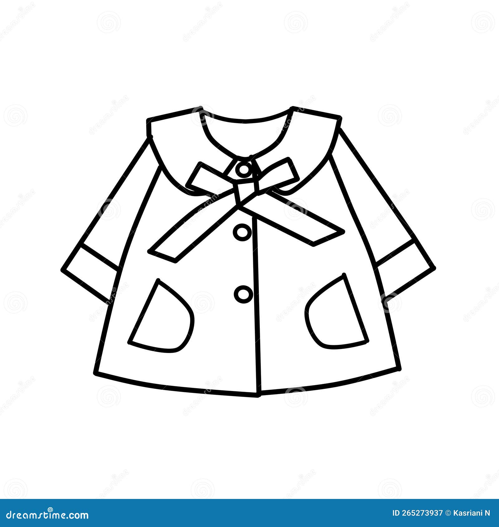 Cute Coat for Coloring at Kindergarten. Coloring Page for Kids Stock ...