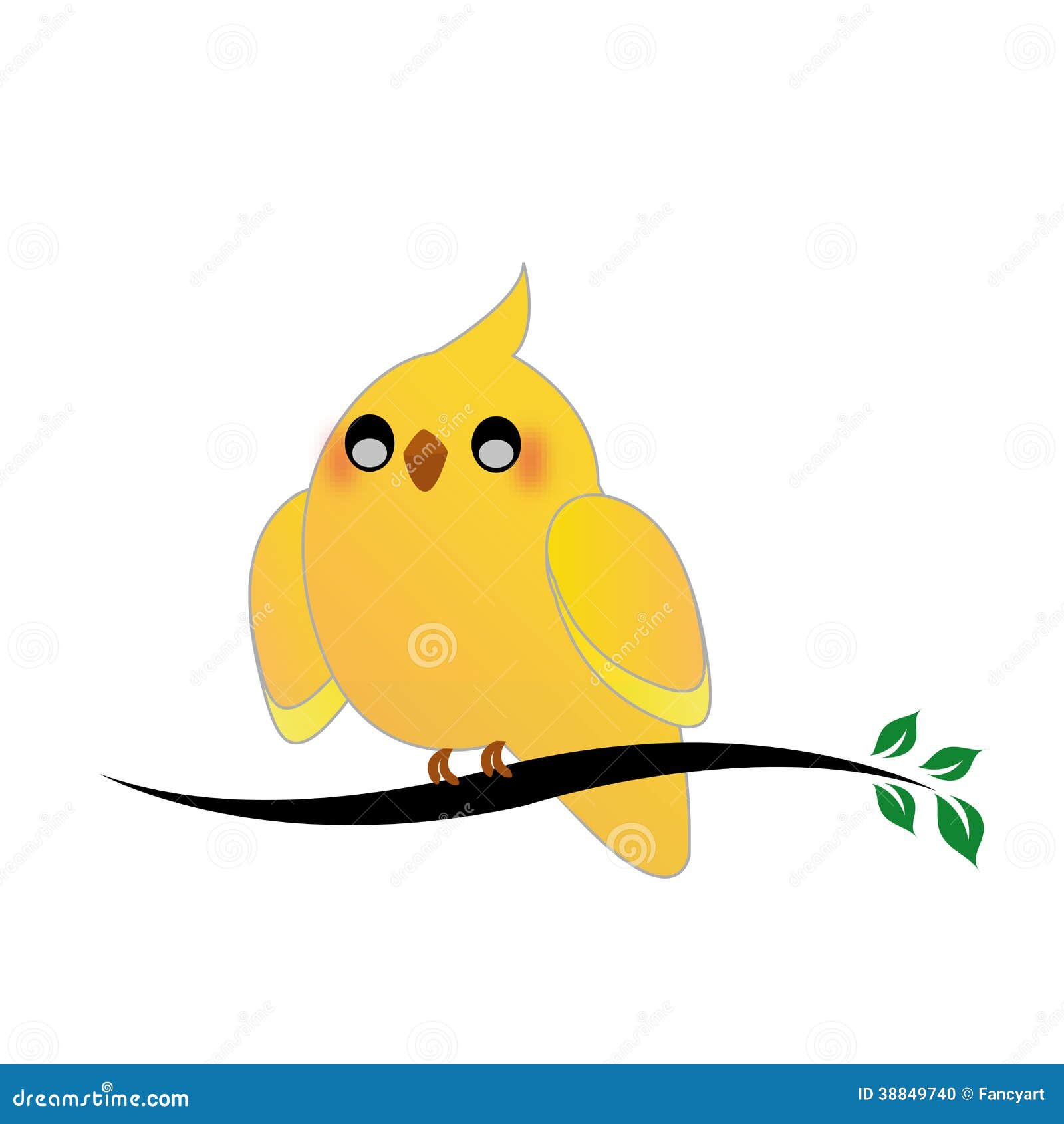 Cute Cockatiel Parrot Front View Icon Vector | CartoonDealer.com #228563141