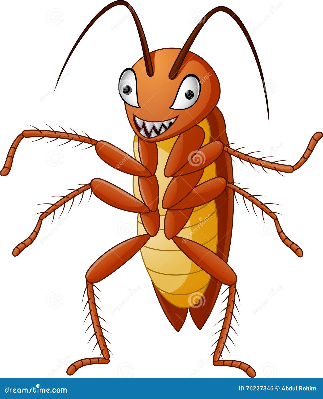 Cute Cockroach Animal Cartoon Characters Are Sad And Crying While ...