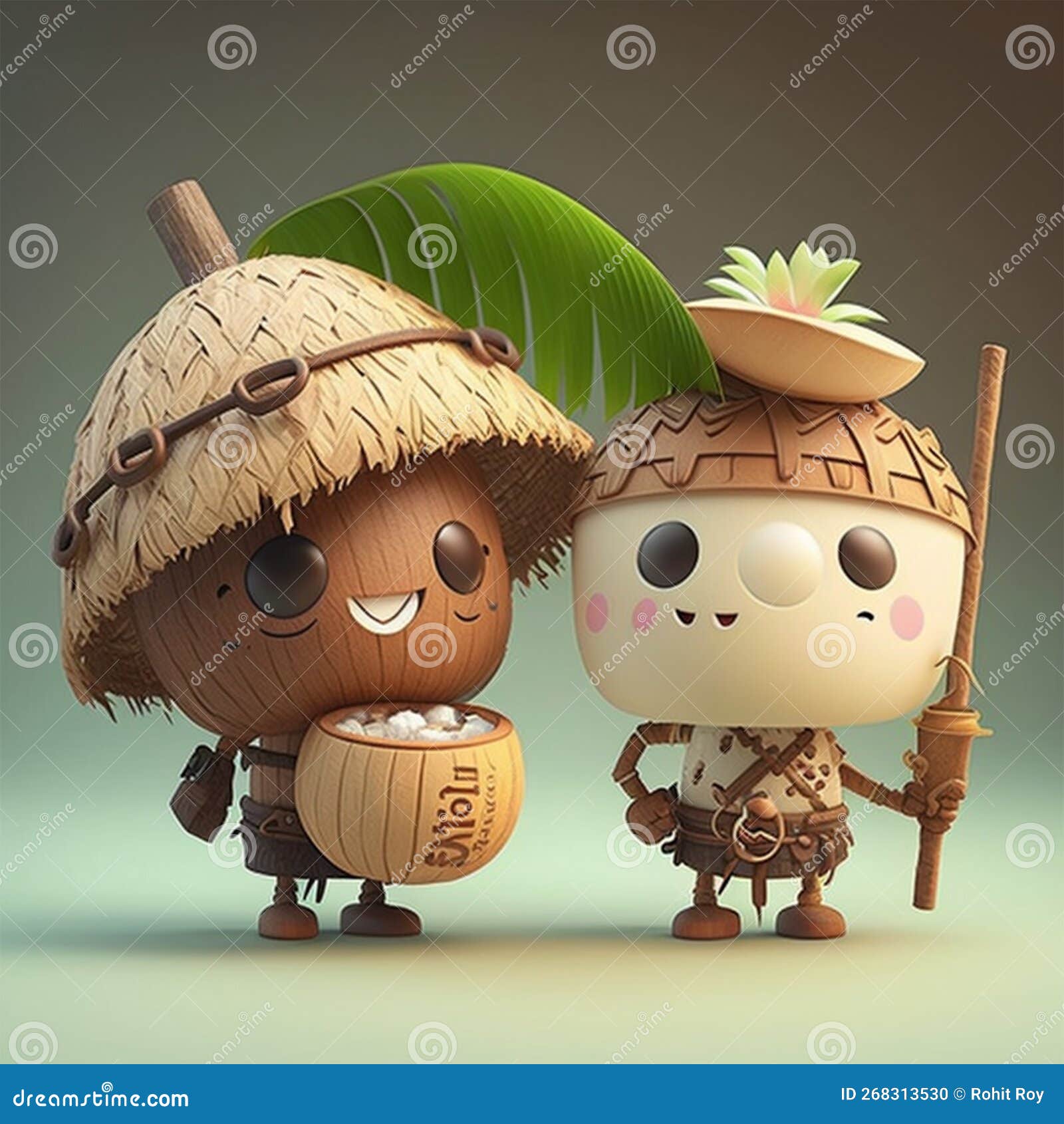 Cute coconut character stock photo. Image of design - 268313530