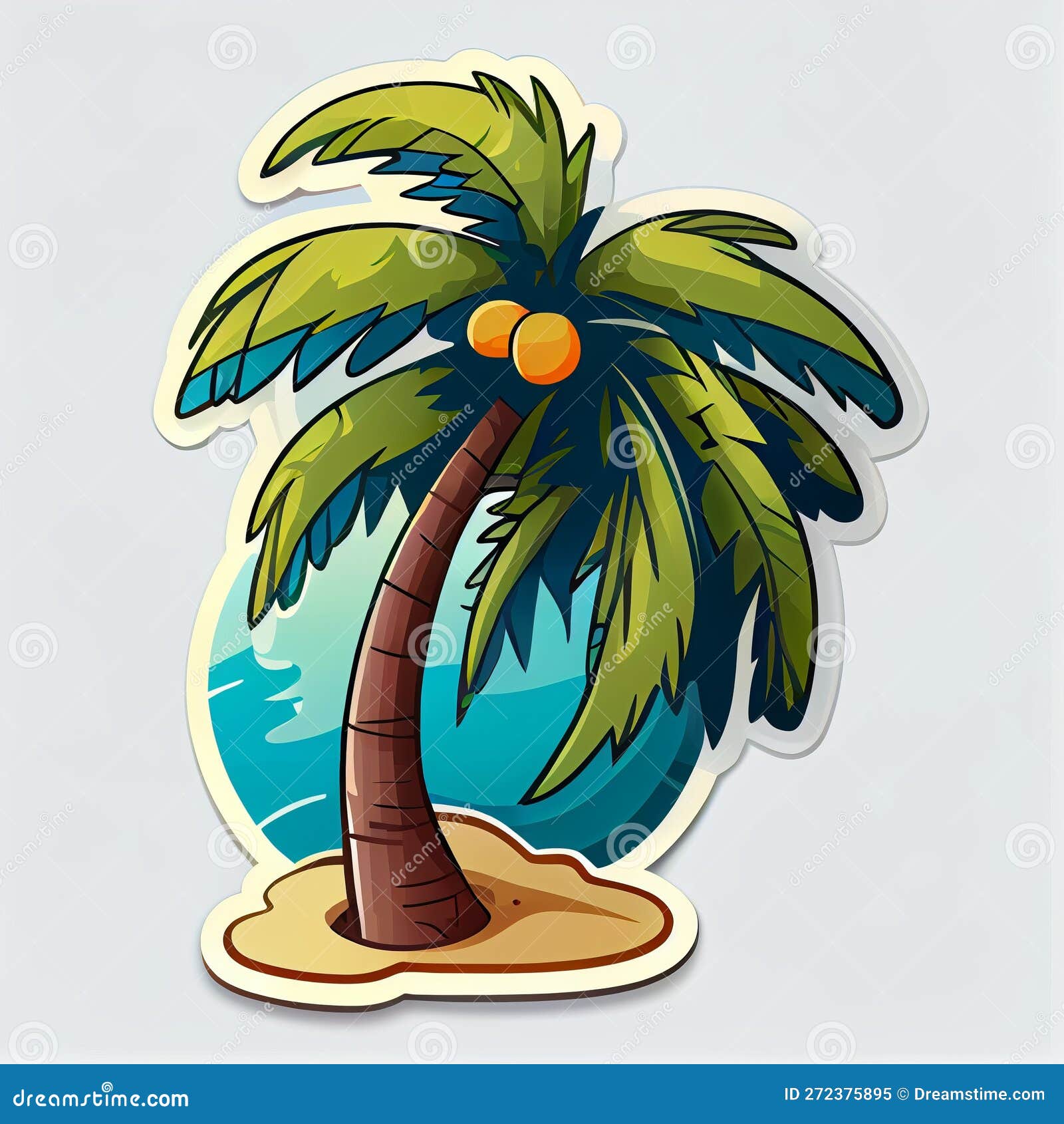Cute Coconut Character Sitting And Crying. Fruit Character Icon Concept ...