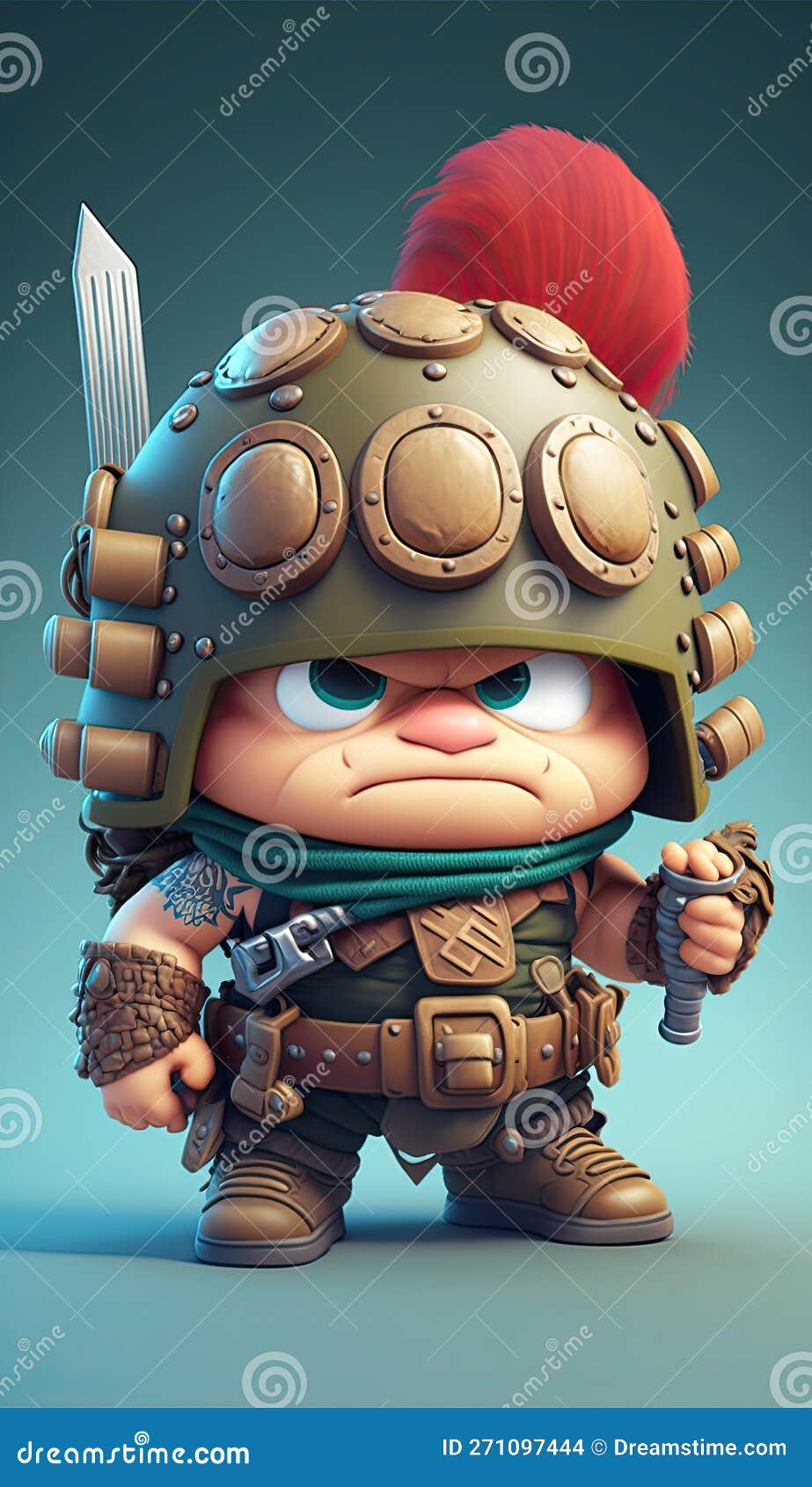 Cute Cod Animal Warrior 3D Game Model Generative AI Stock Illustration ...