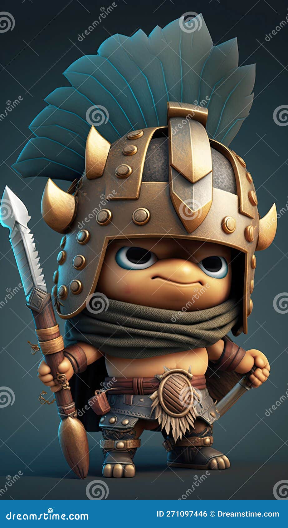 Cute Cod Animal Warrior 3D Game Model Generative AI Stock Illustration ...