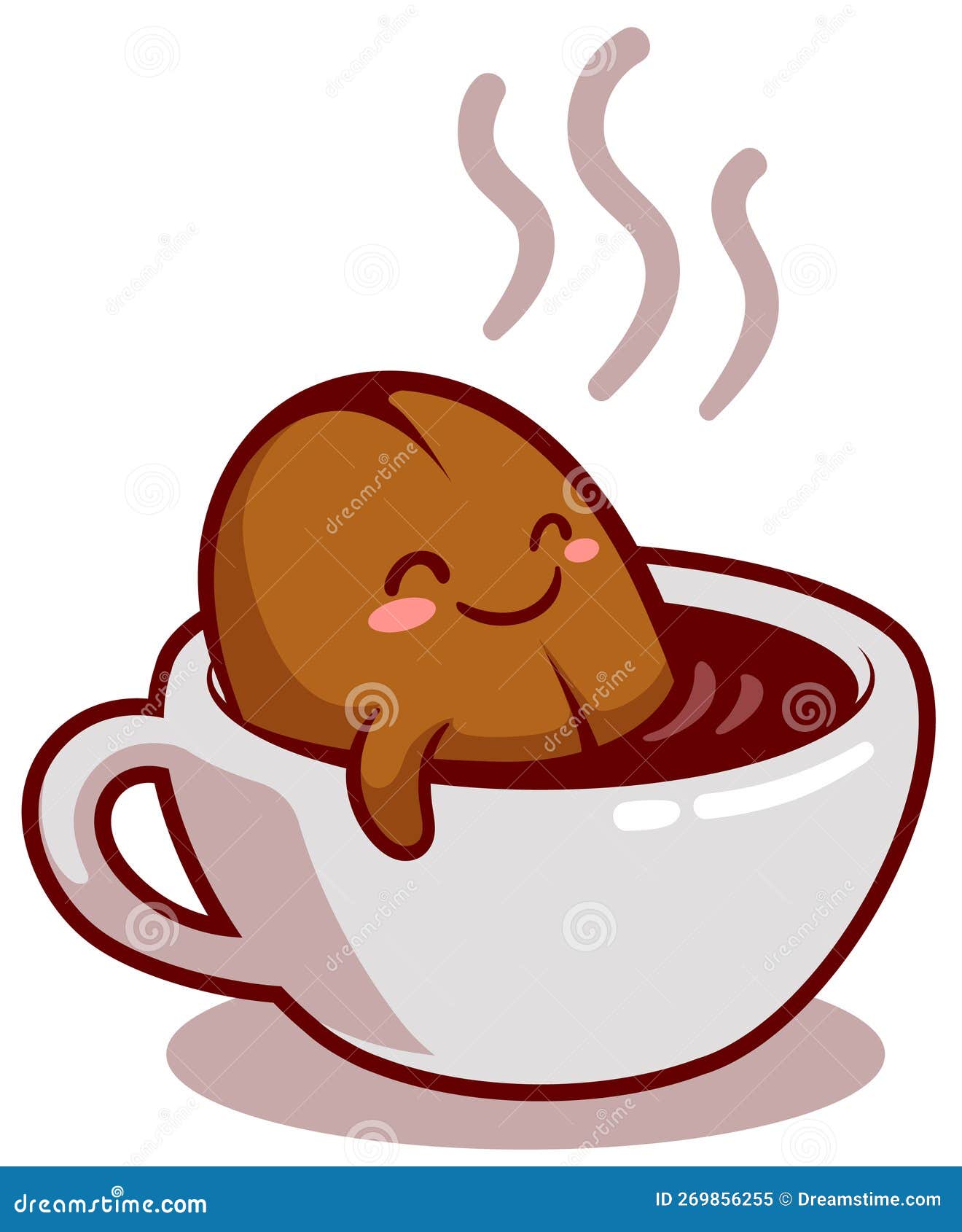 Cute Coffee Cartoon Character Design Stock Illustration - Illustration ...