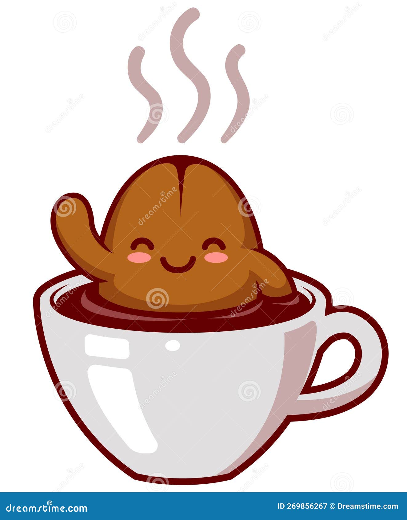 Cute Coffee Cartoon Character Design Stock Illustration - Illustration ...