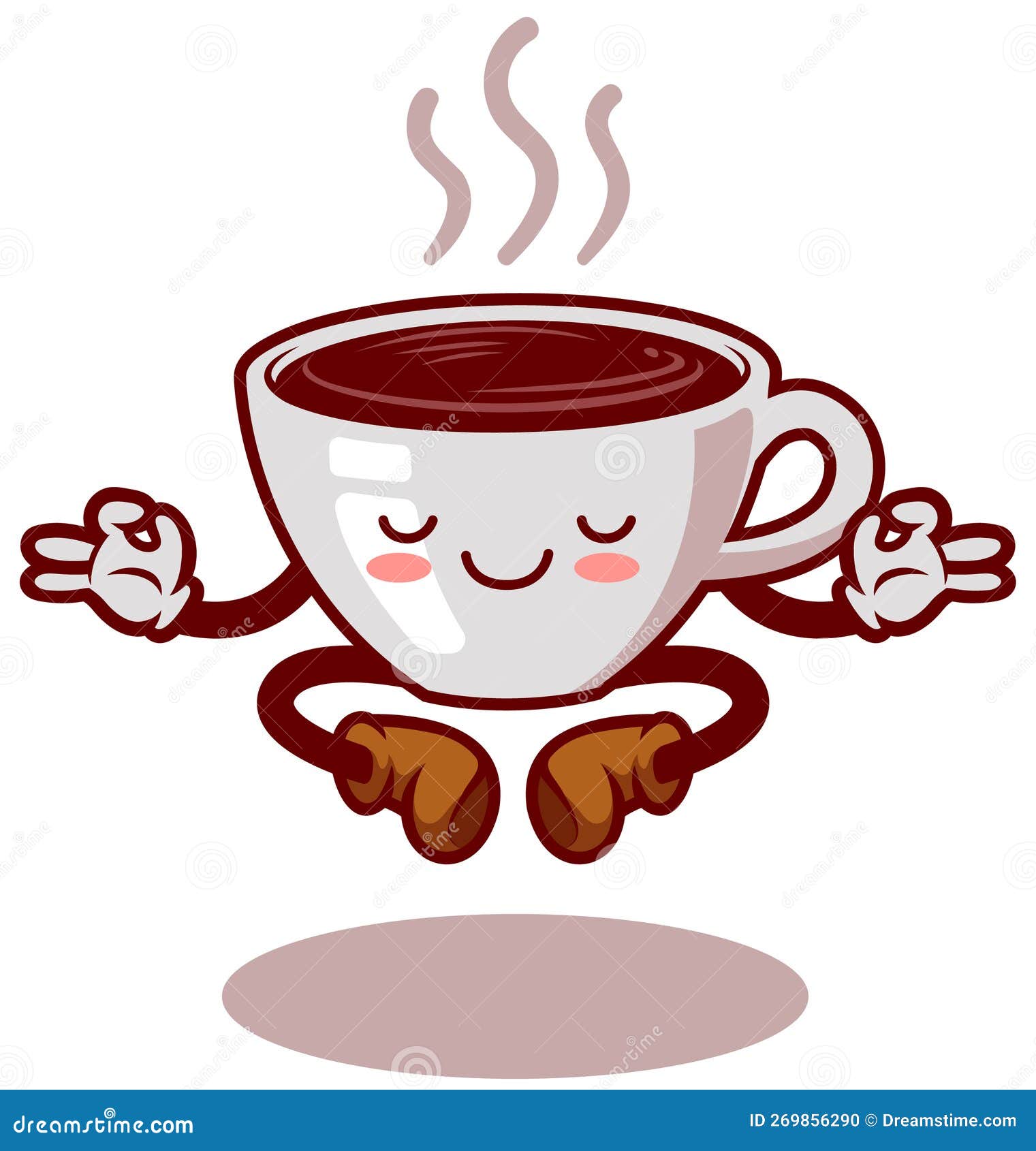 Cute Coffee Cartoon Character Design Stock Illustration - Illustration ...