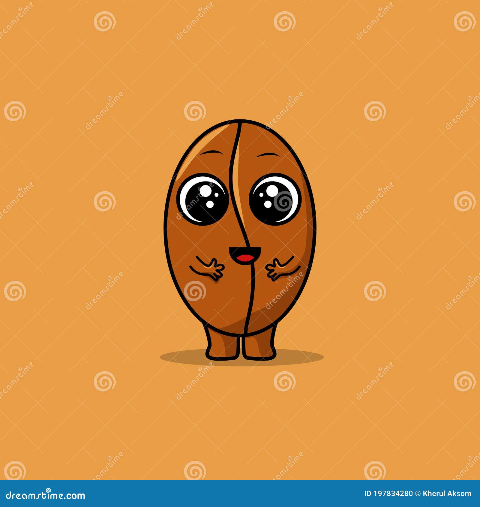 Cute Coffee Mascot Character Vector Illustration Stock Vector ...