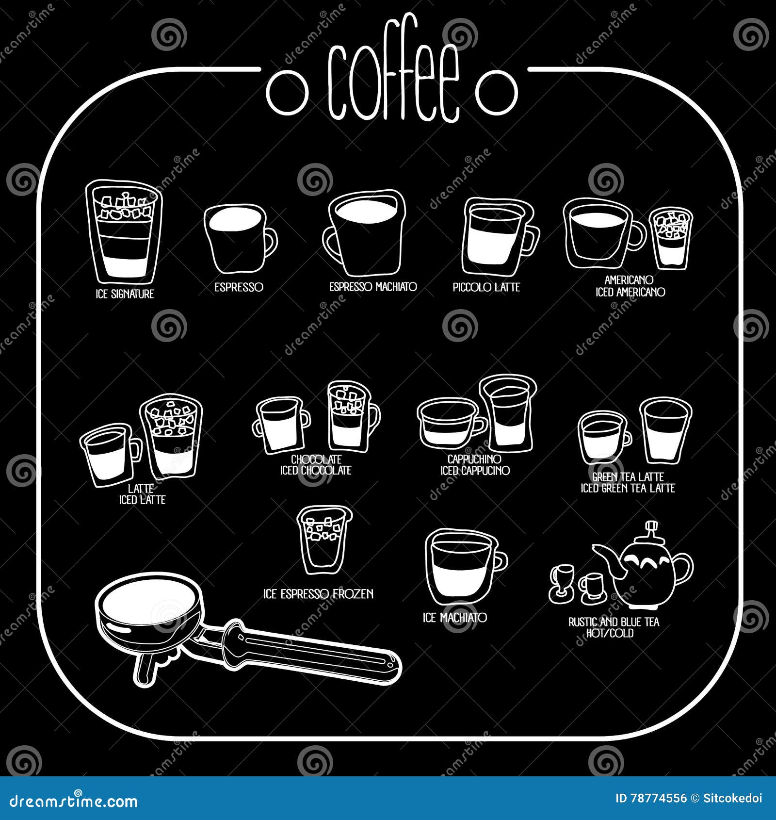 Cute coffee stock vector. Illustration of drawing, caramel - 78774556