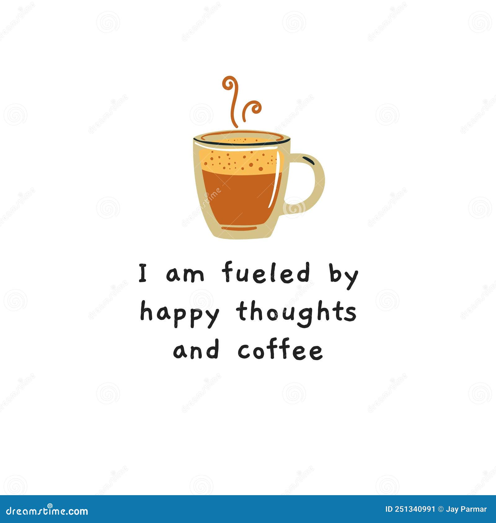 Cute Coffee Motivational Quote Instagram Post Stock Illustration ...