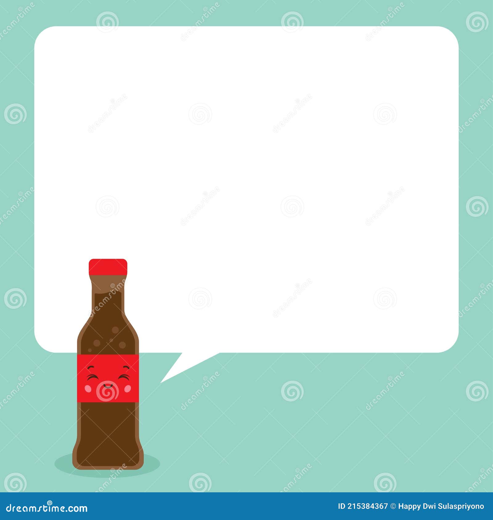 Cute Cola Bottle with Speech Bubbles Stock Vector - Illustration of ...