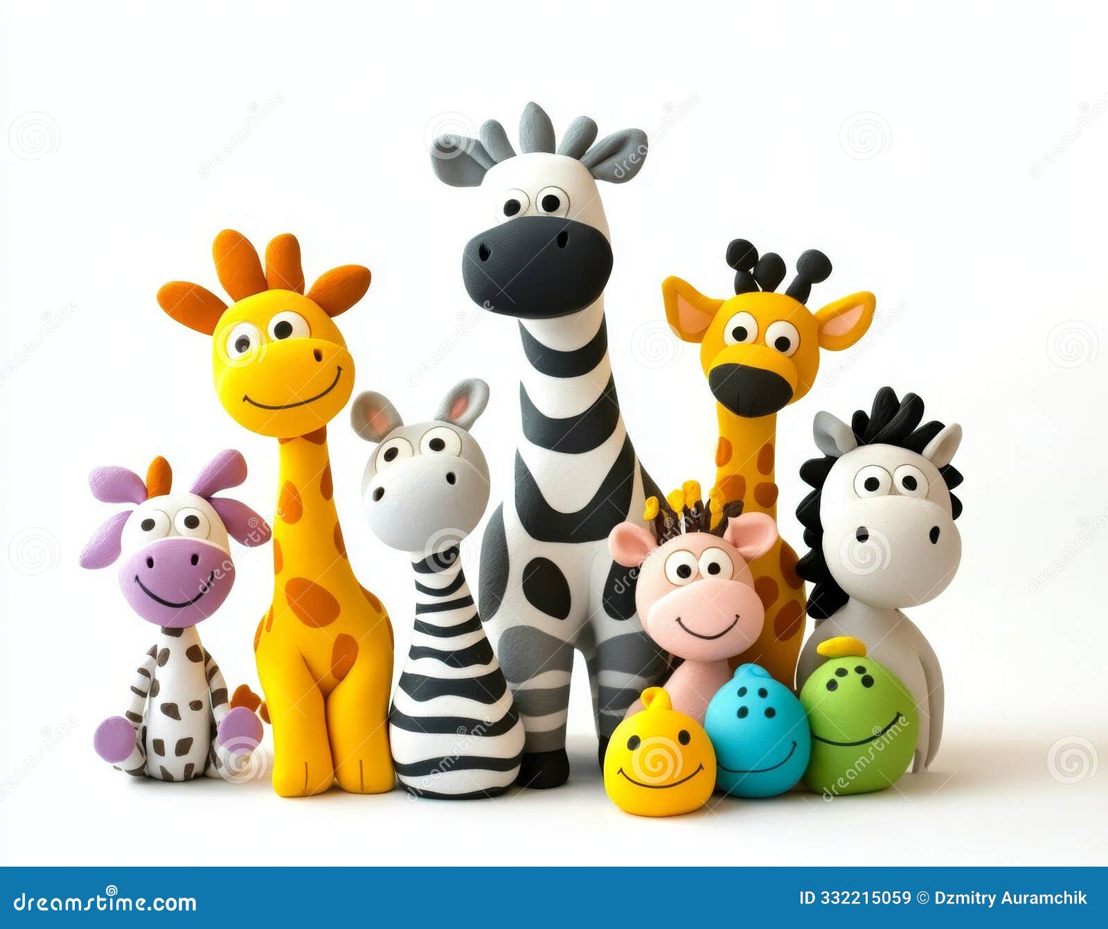 A Cute Collection of Plasticine Animals Isolated on White. Stock Image ...
