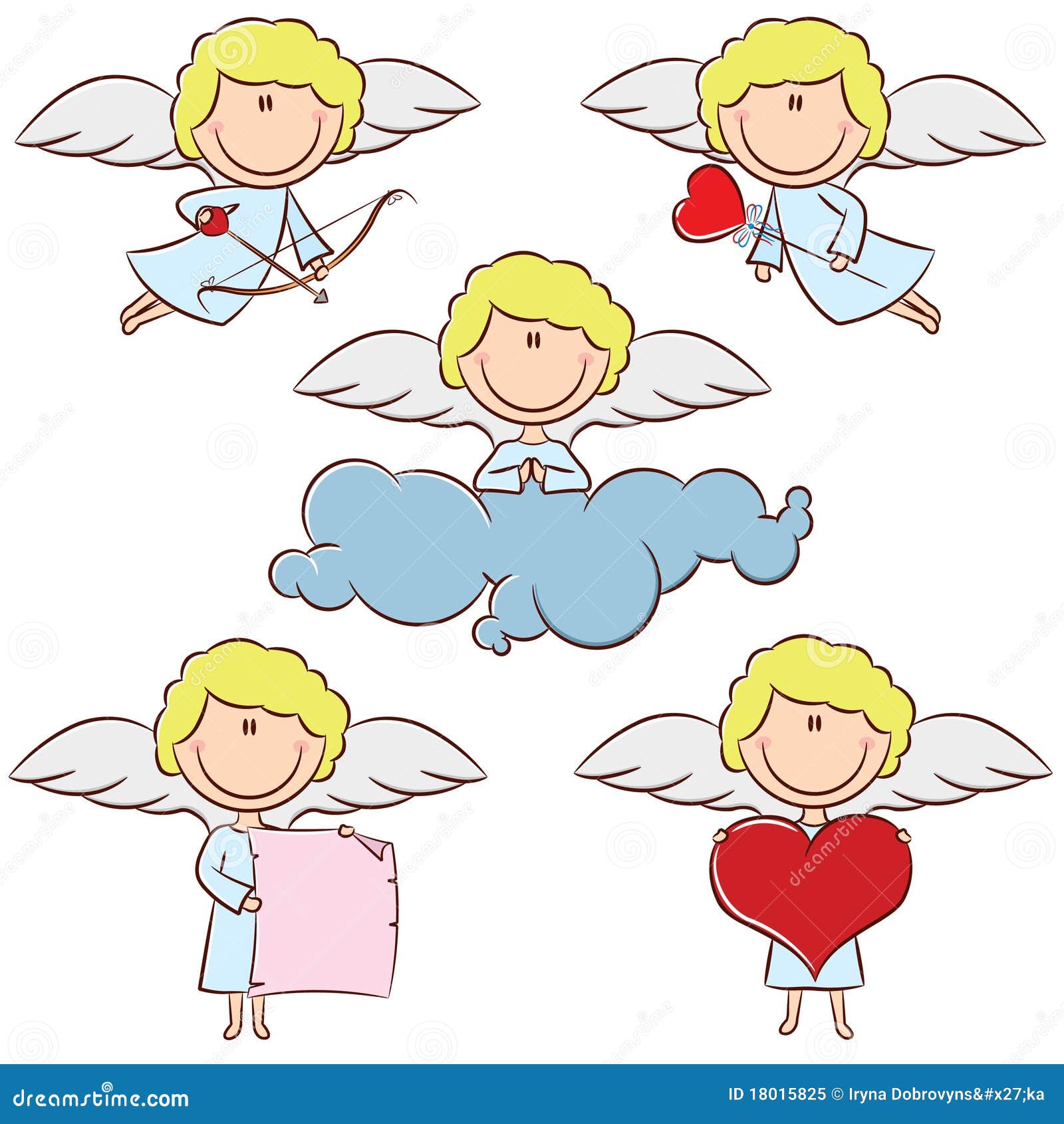 Cute color cupid set stock vector. Illustration of happiness - 18015825