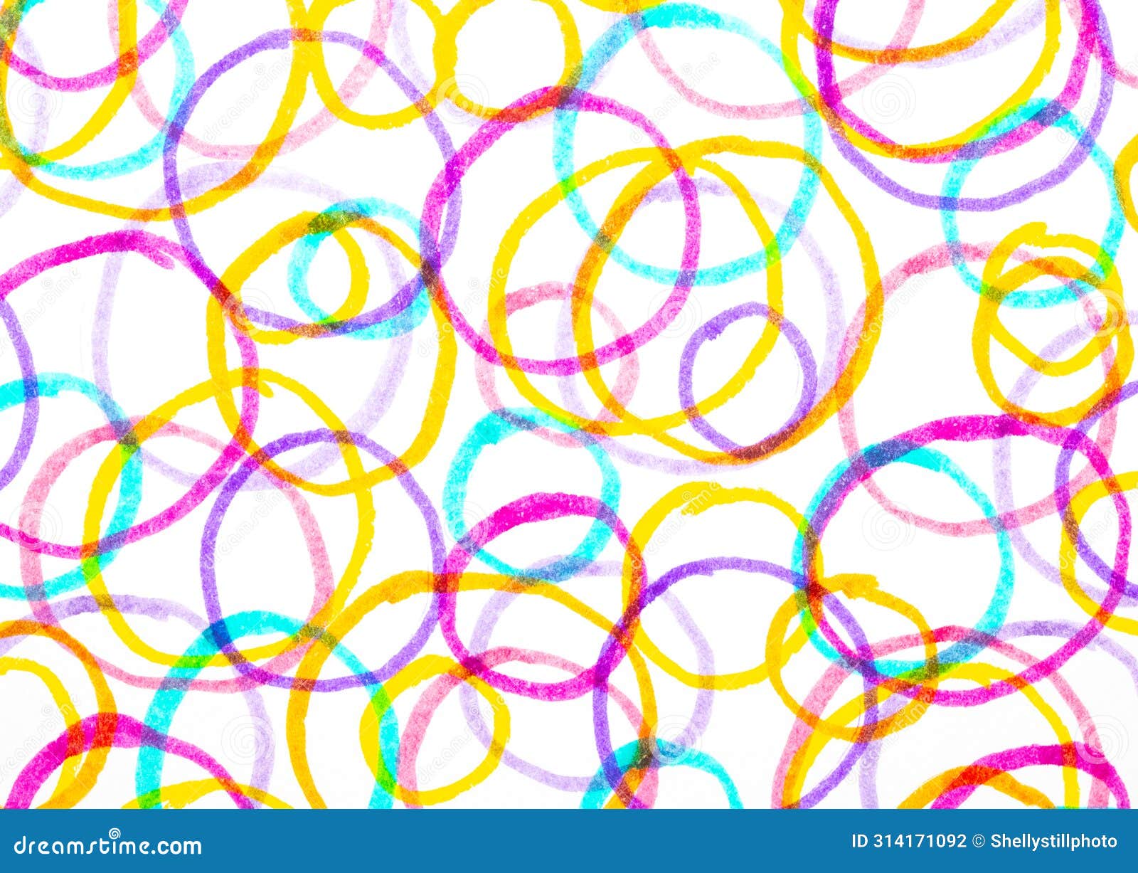 Cute Colored Hand Drawn Bubbles Circles in Felt Pen Simple Background ...