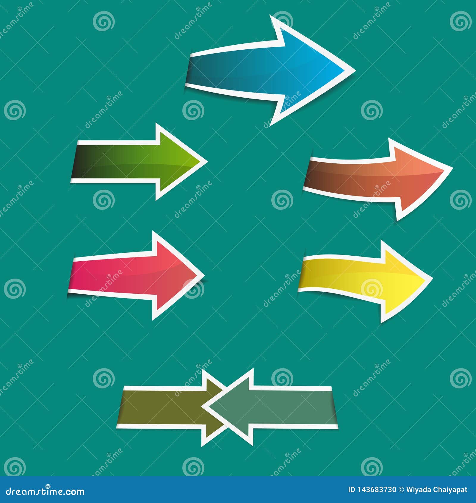 Cute Colorful Arrows Sticker Stock Illustration - Illustration of ...