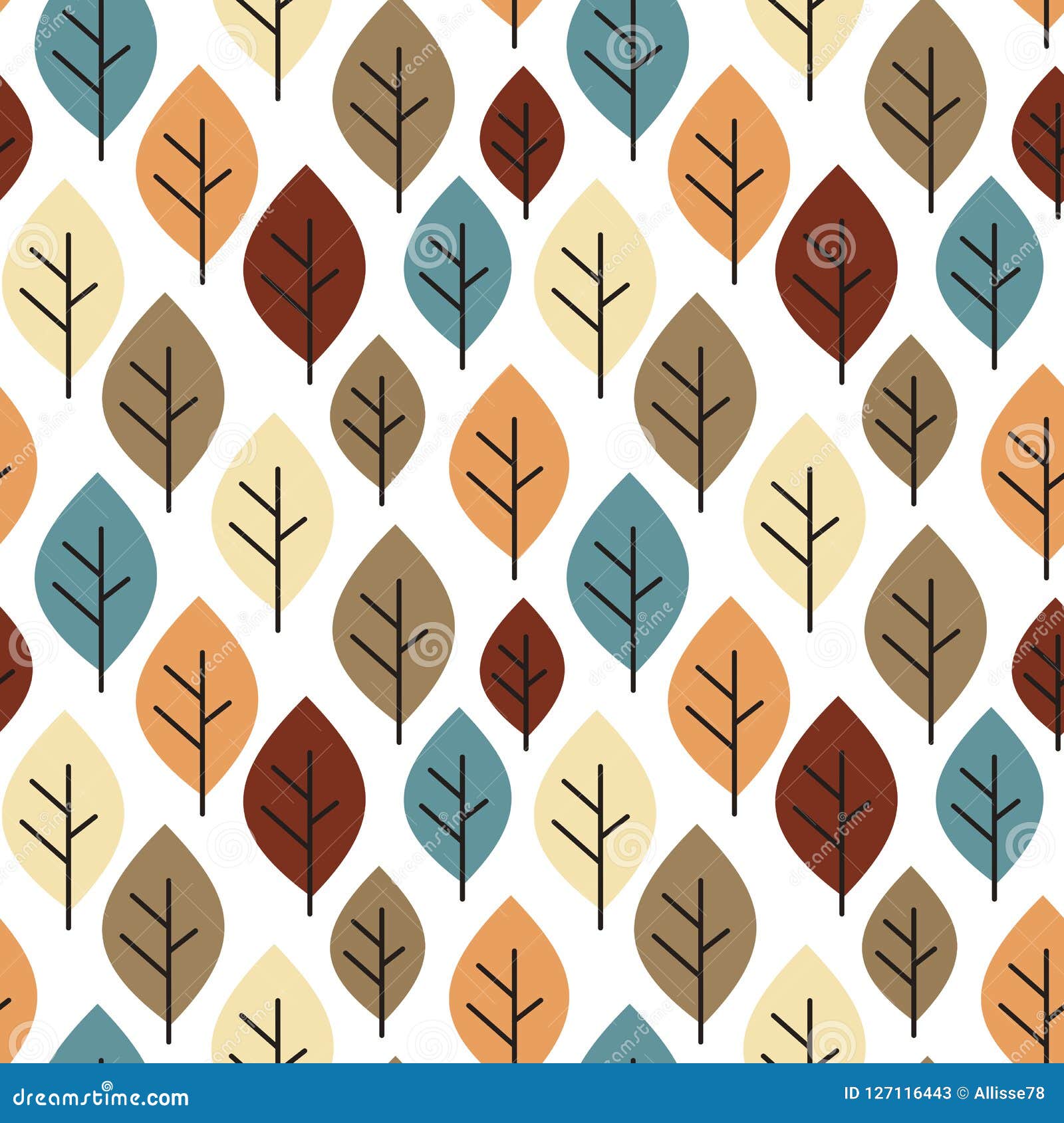 Cute Colorful Autumn Fall Seamless Vector Pattern Background ...