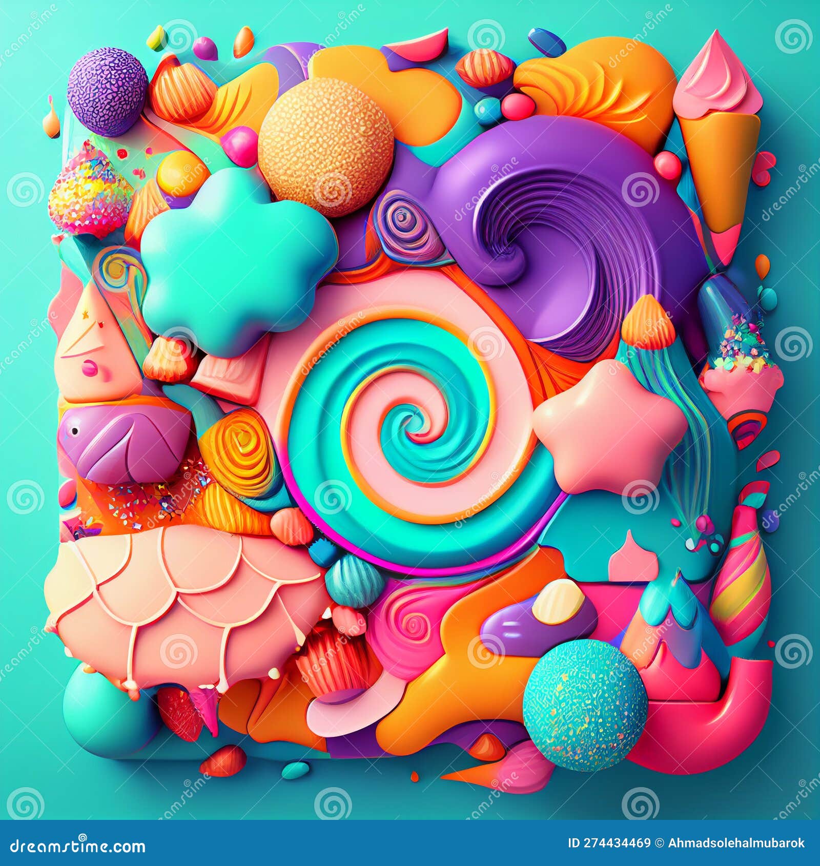 Cute Colorful Background for Postcard Stock Illustration - Illustration ...